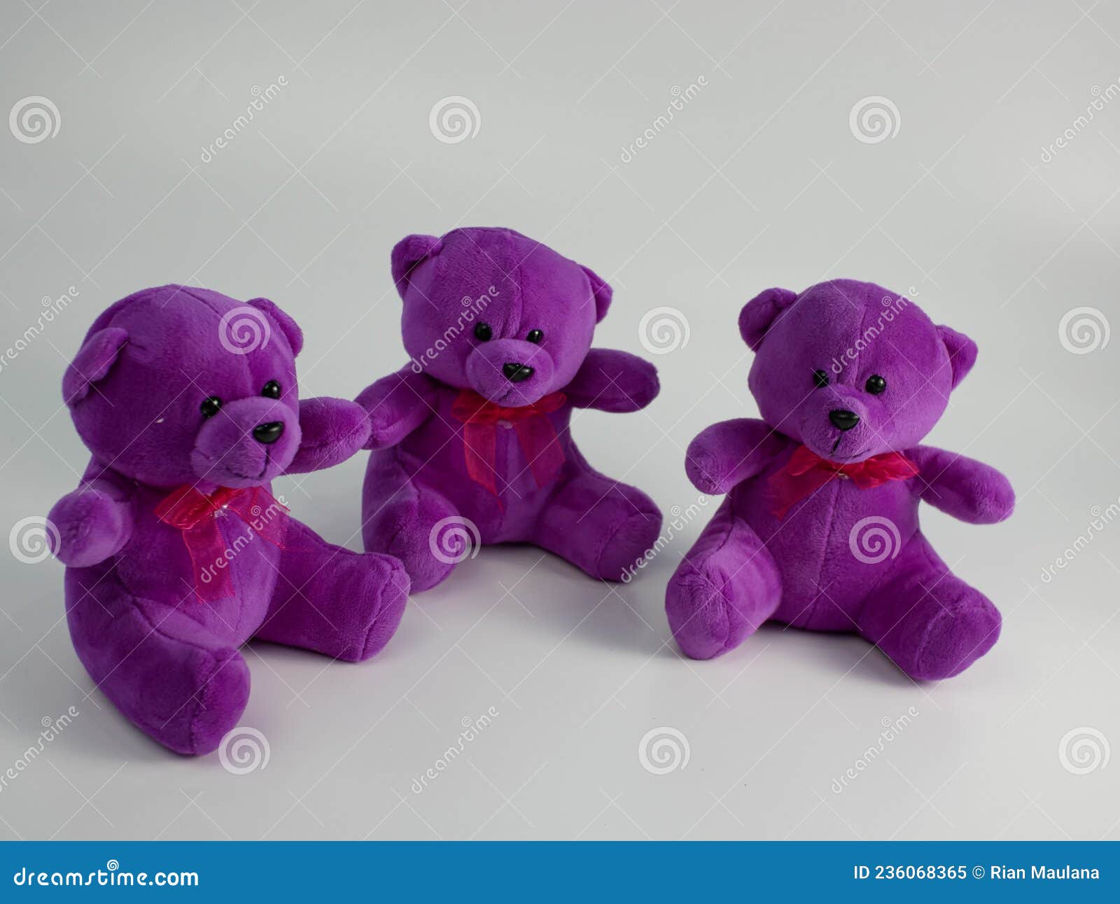 Three Teddy Bears Isolated on a White Background Stock Image - Image of ...