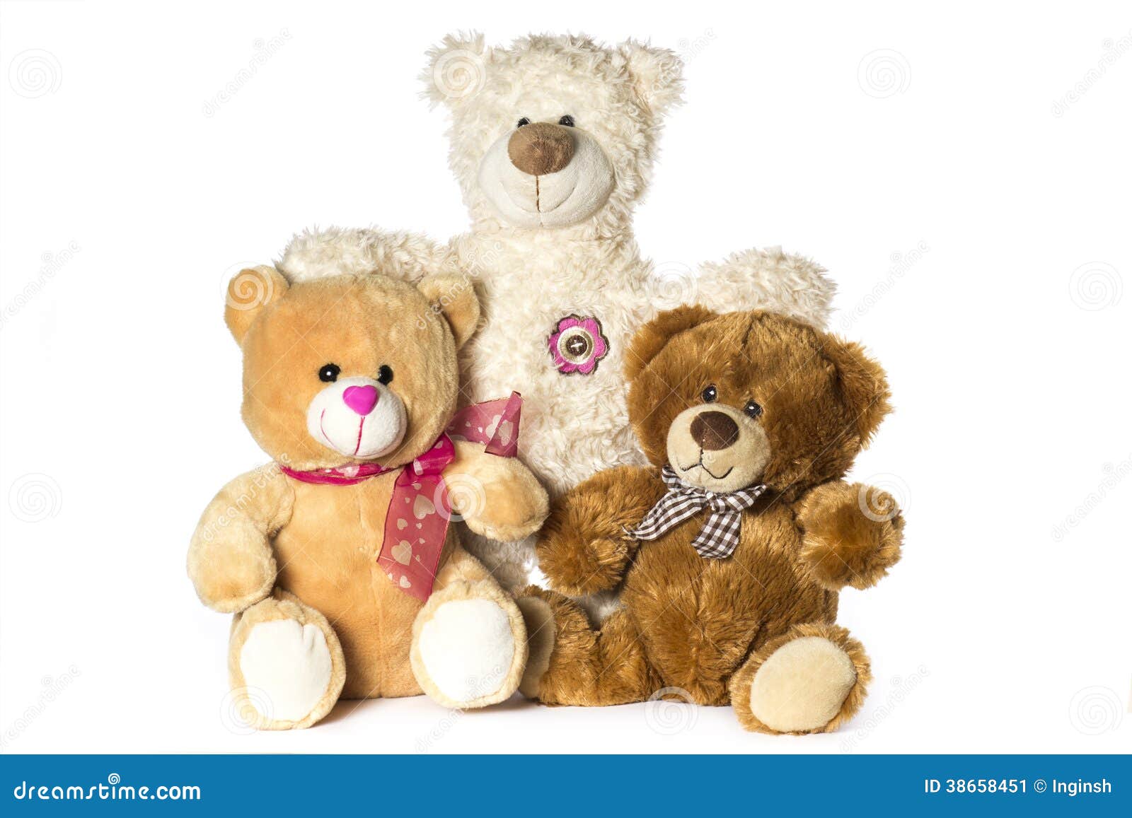 Three teddy bears stock image. Image of tenderness, triple - 38658451
