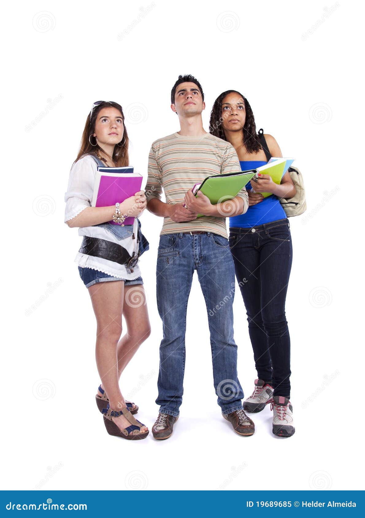 Three teenage studens stock image. Image of group, horizontal - 19689685