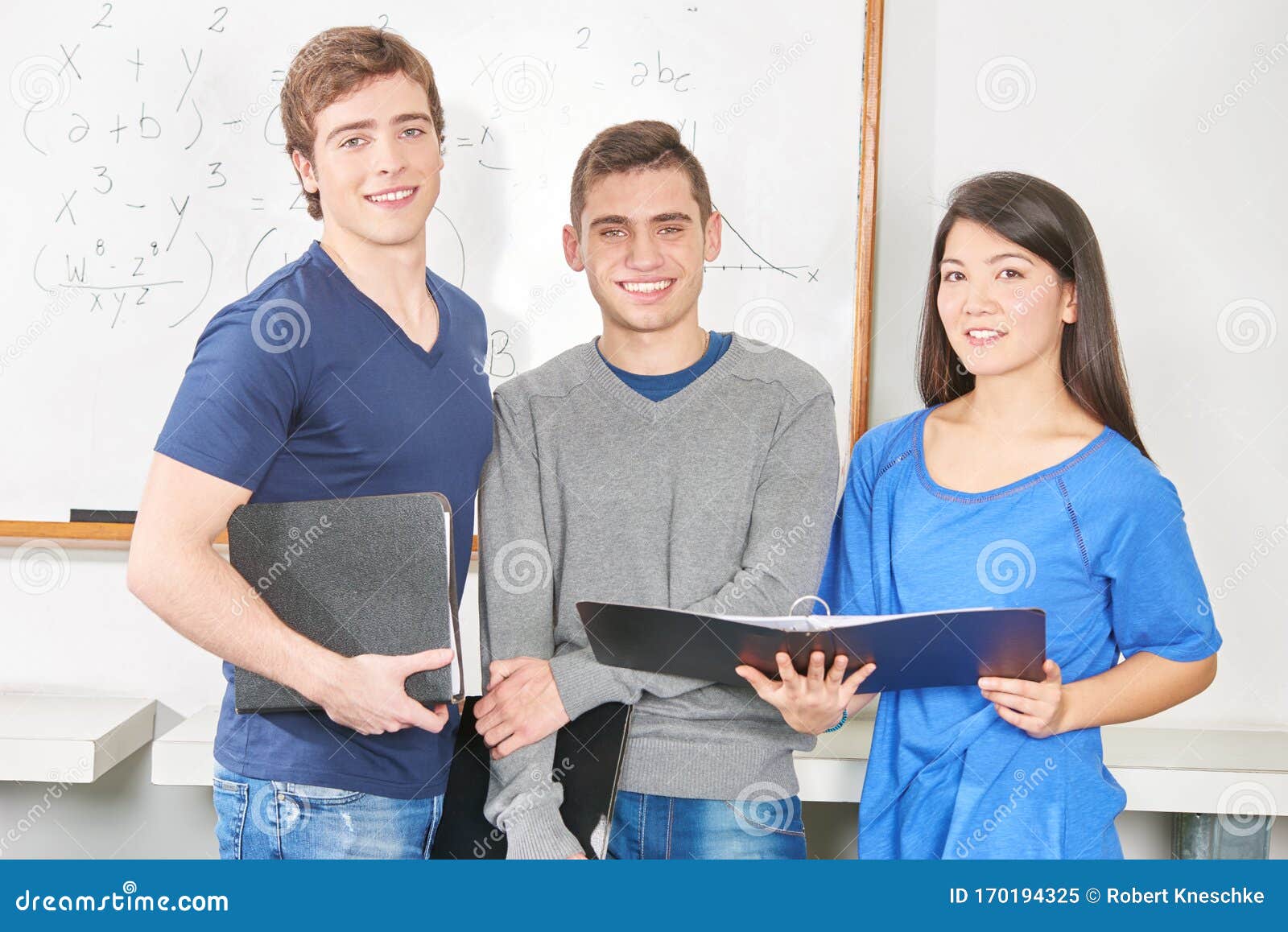 Three Teenagers As Students Stock Image - Image of friends, friendship ...