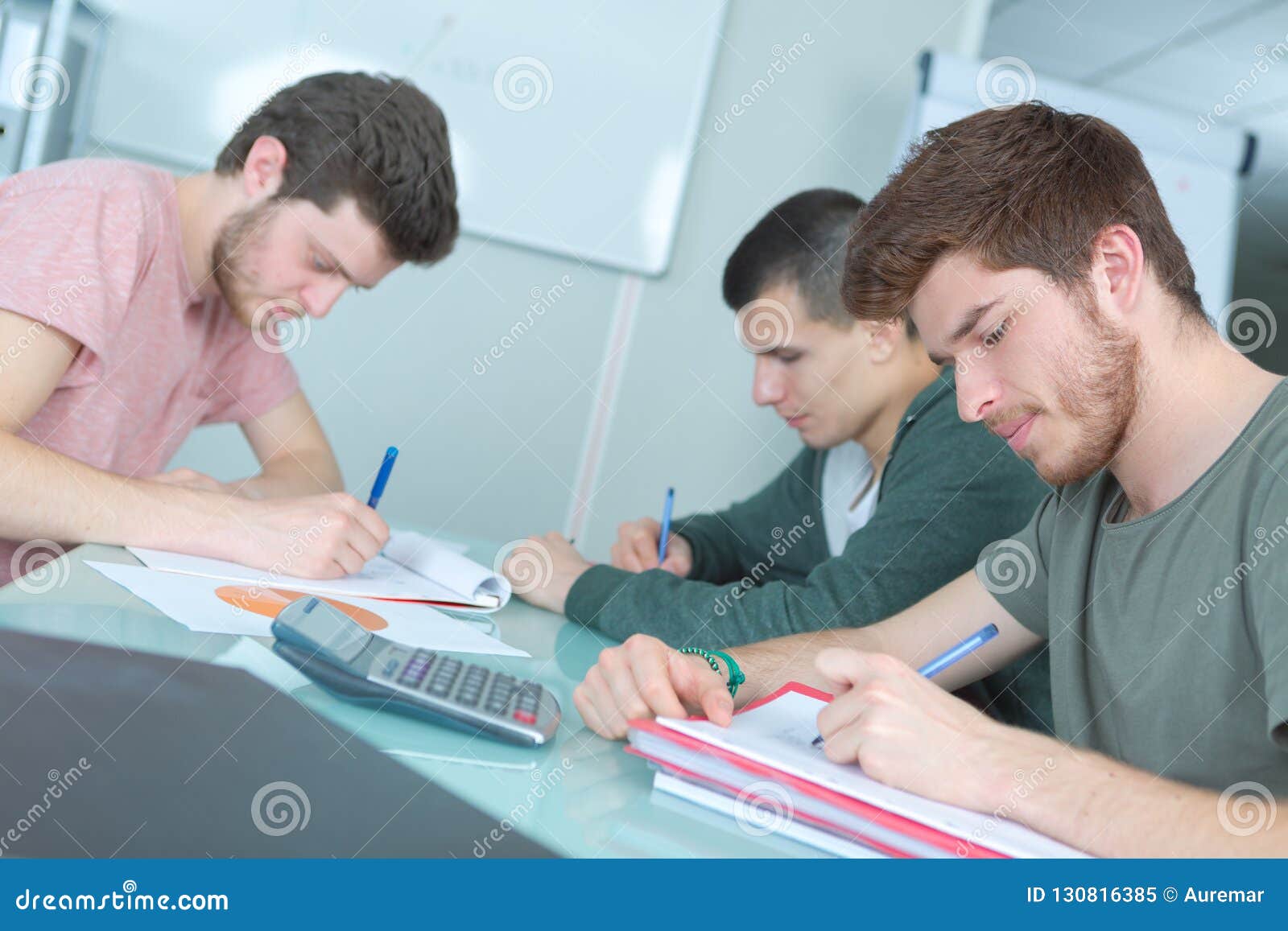 Three Teens Studying Together Stock Image - Image of communication ...