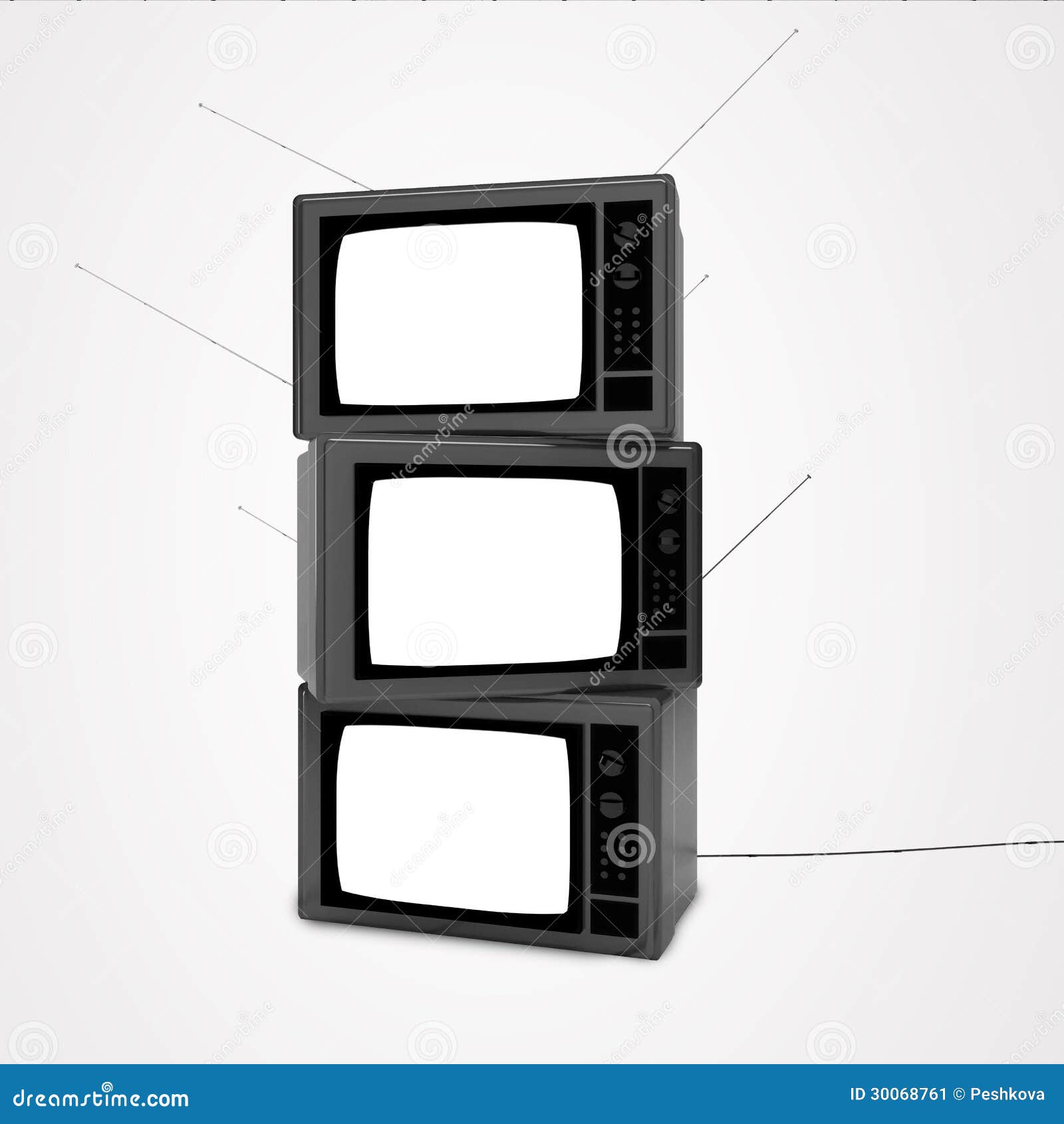 Three television stock illustration. Illustration of video - 30068761