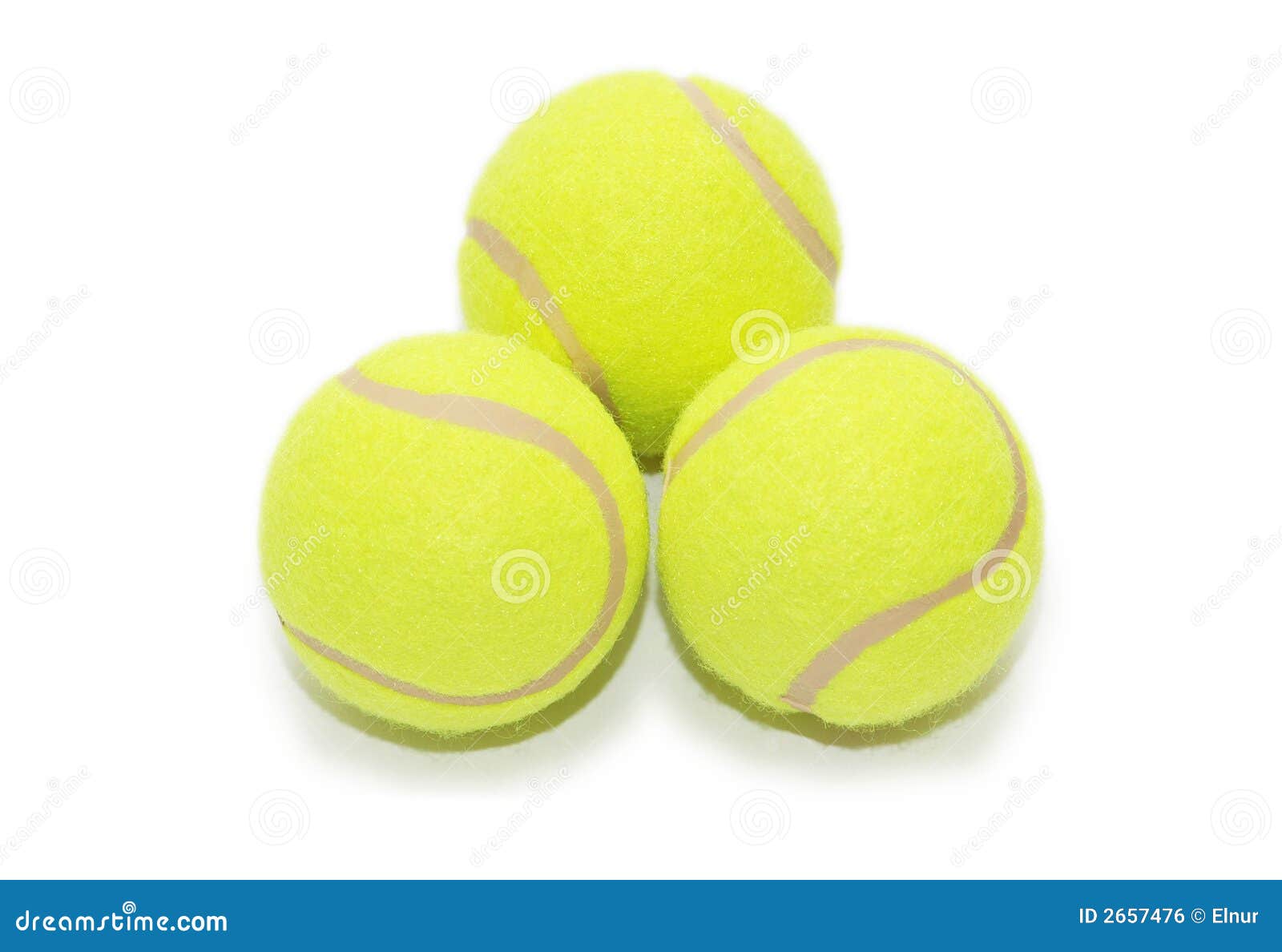 Three Tennis Balls Isolated Stock Photo - Image of ball, court: 2657476
