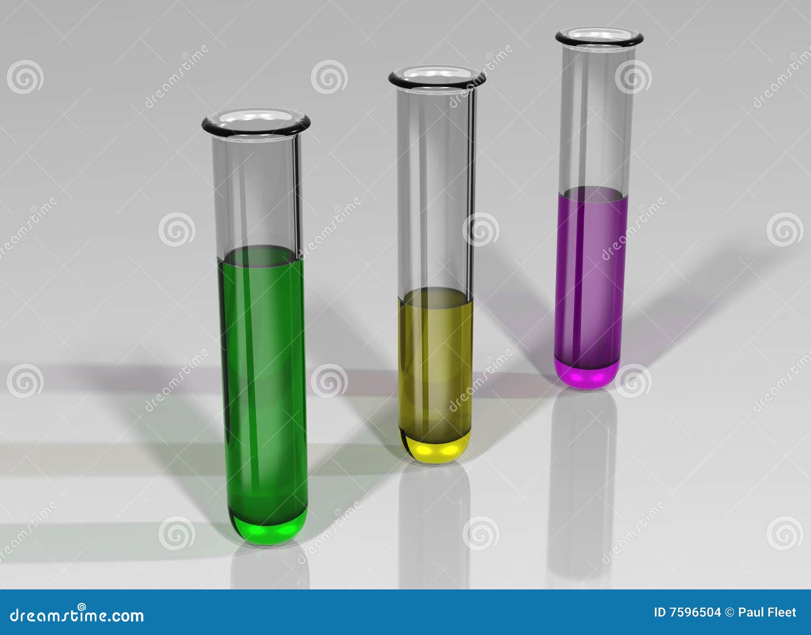 Three Test Tubes with Chemicals Stock Illustration - Illustration of ...