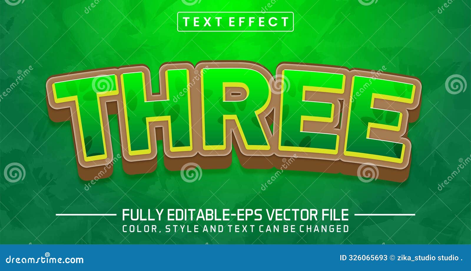 Three Text Editable Style Effect Stock Vector - Illustration of lettering, template: 326065693