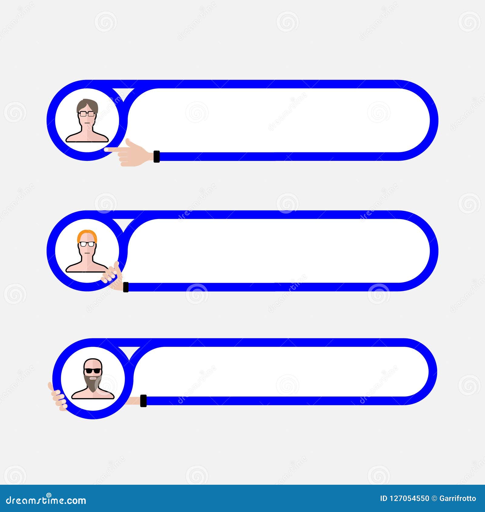 Three Text Frames for Fill Your Text and People Stock Illustration ...