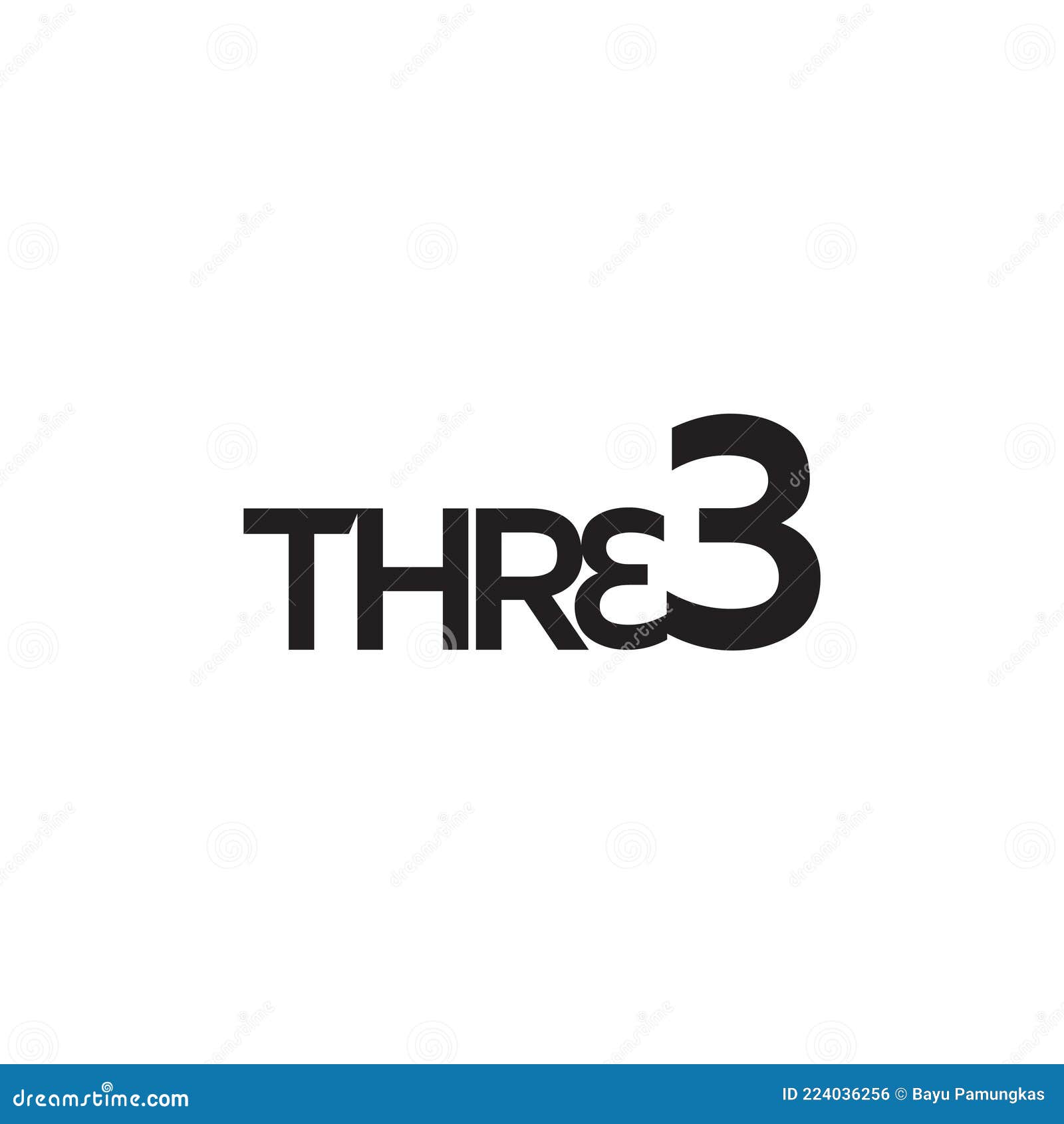 Three Text Logo Vector Template. Number Logo Text Element Stock Vector ...