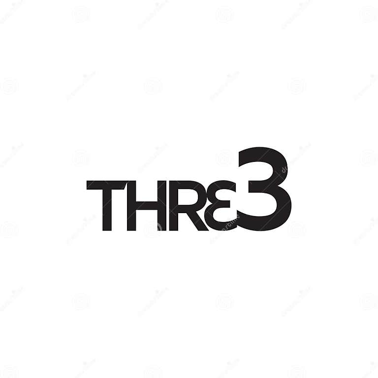 Three Text Logo Vector Template. Number Logo Text Element Stock Vector ...