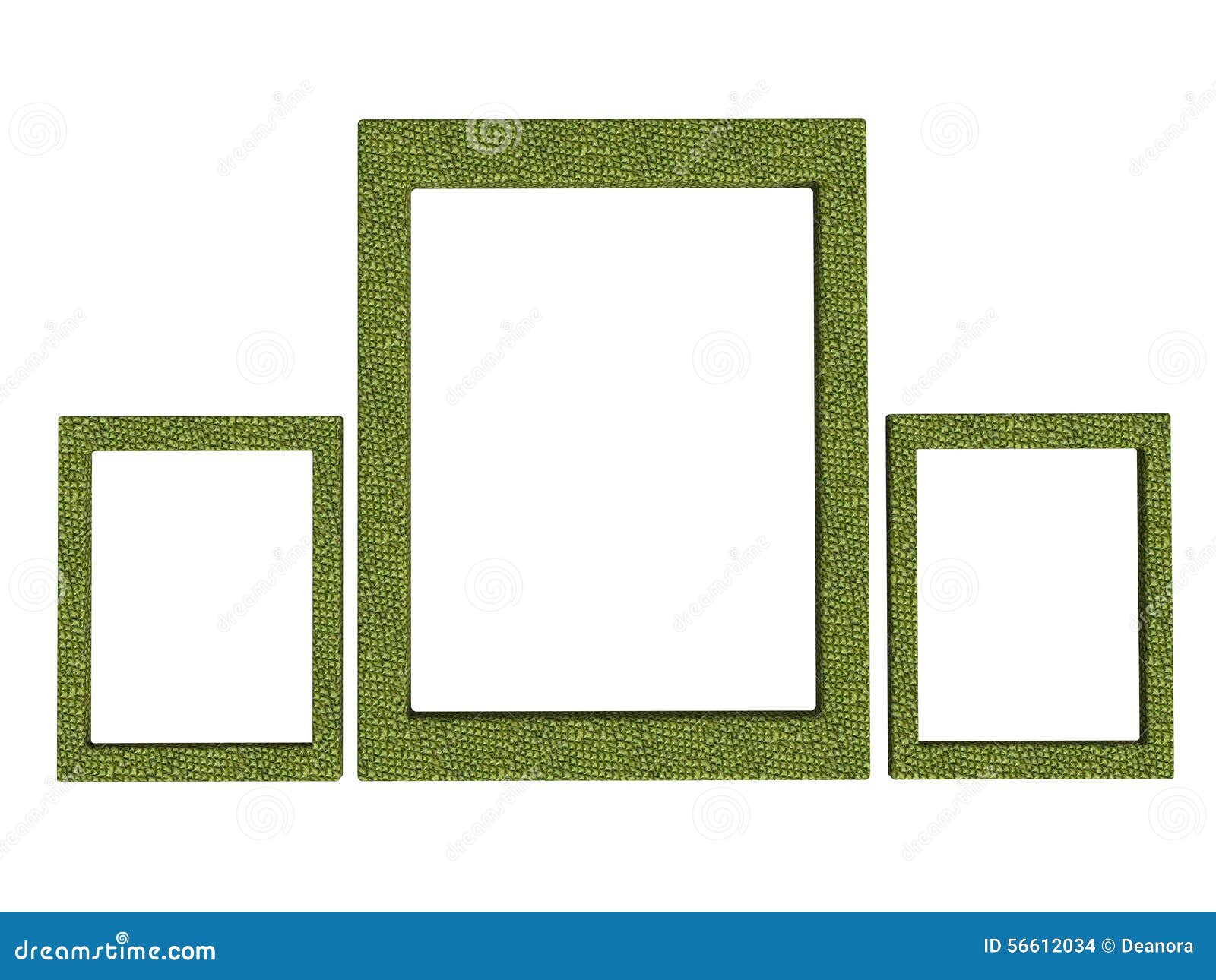 Three Textured Photoframes Set in Green Stock Illustration ...