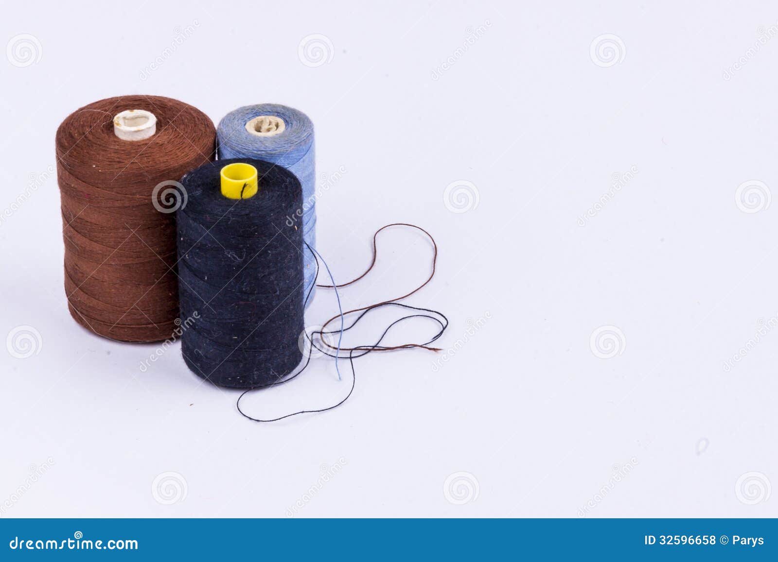Three Threads - White Background Stock Photo - Image of manufacture ...