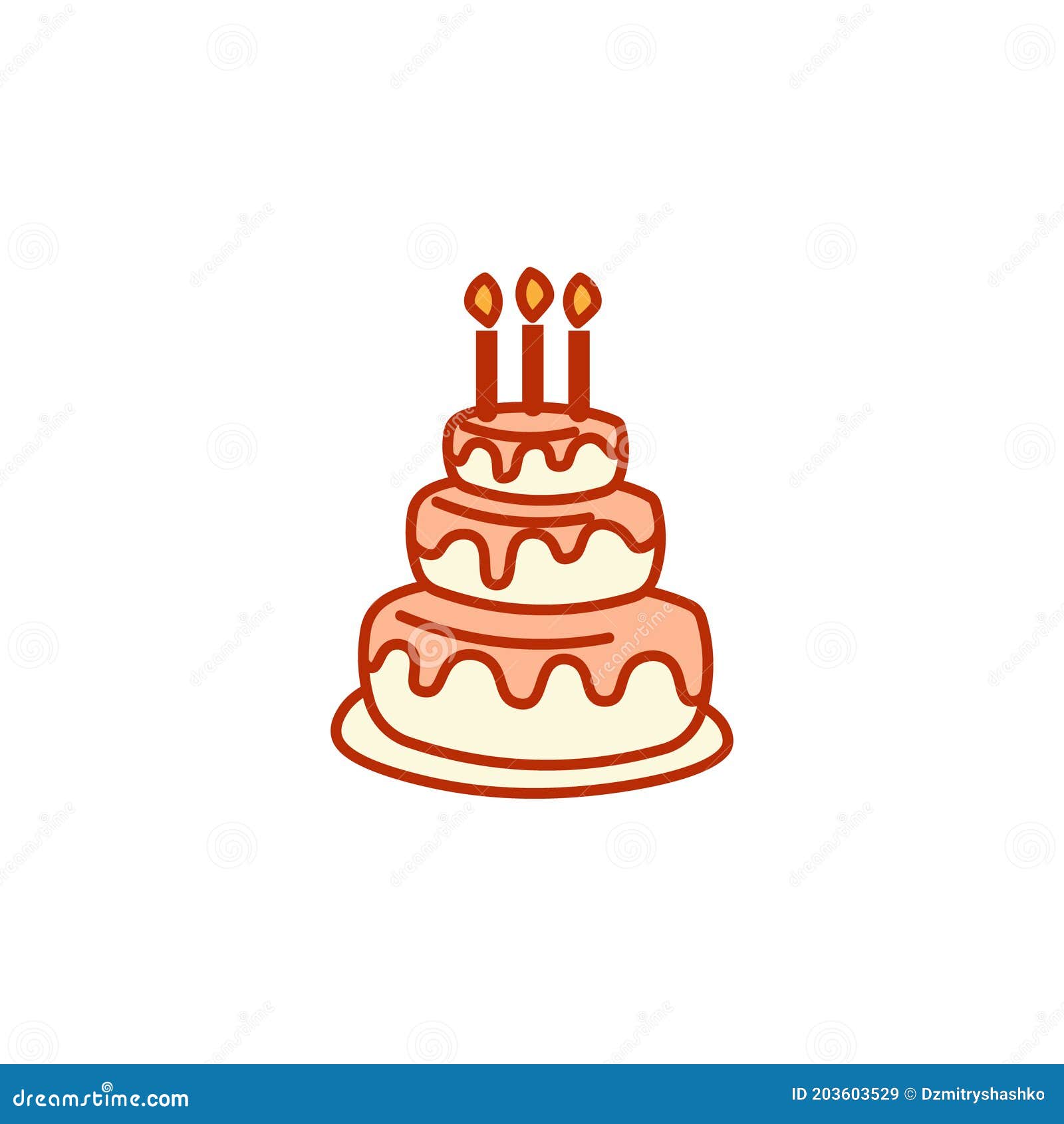 Three Tier Birthday Cake Vector Illustration | CartoonDealer.com #15316502