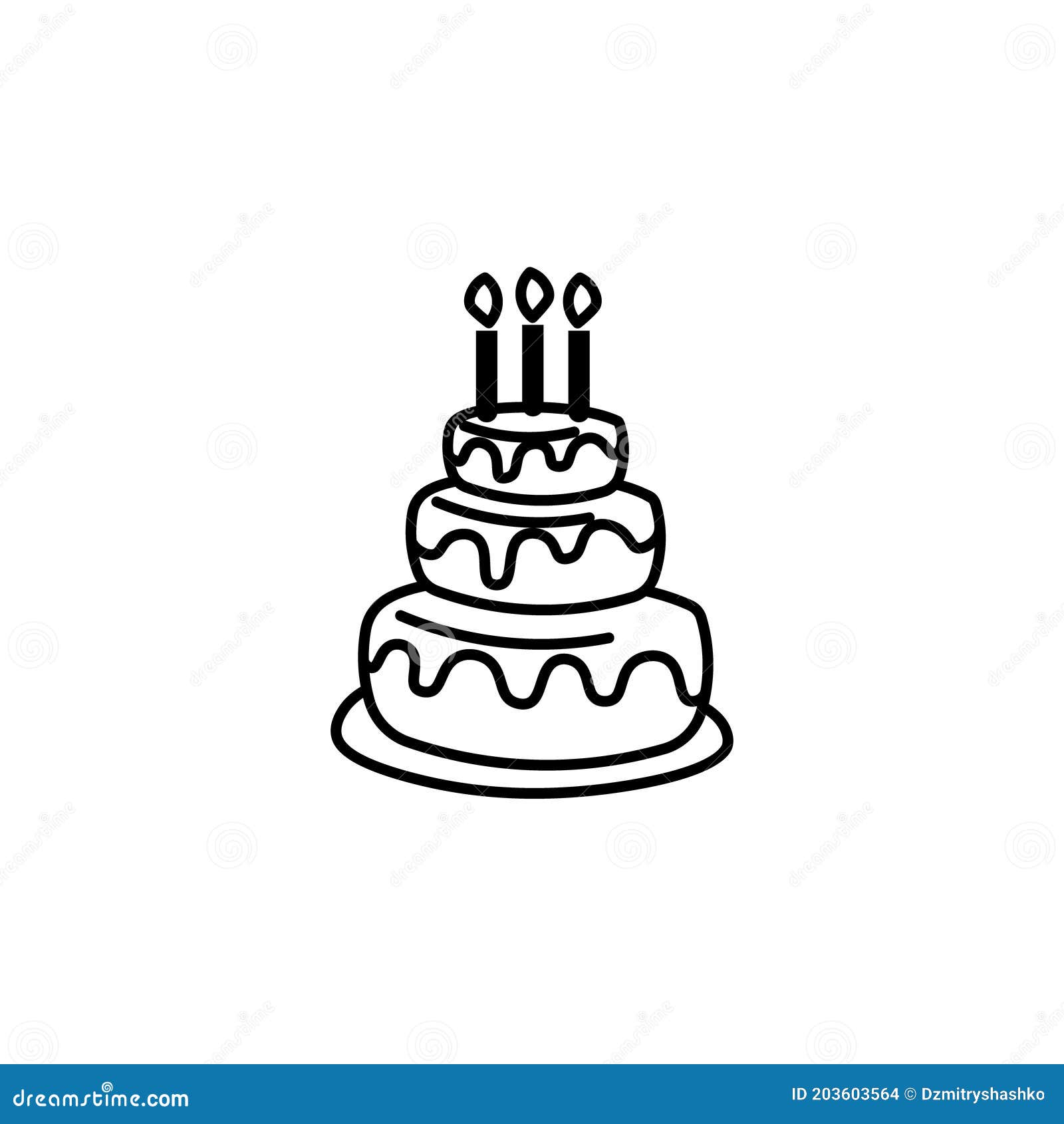 Cake Outline Cartoon Vector | CartoonDealer.com #20699647