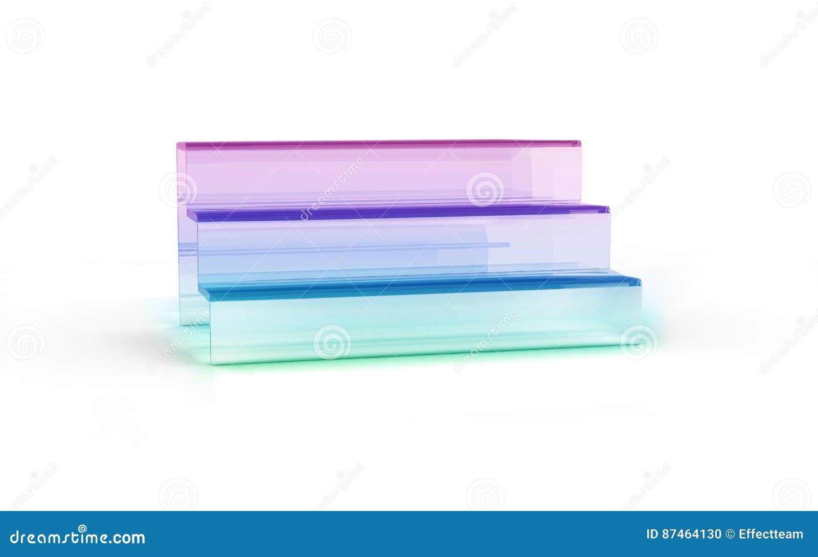 Three Tier with Color Glass of Display Stand Stock Illustration ...