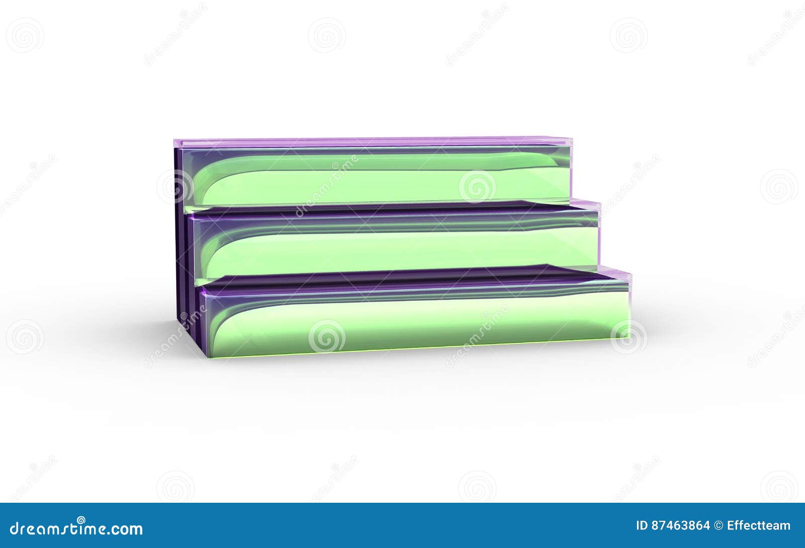 Three Tier with Green Glass of Display Stand Stock Illustration ...