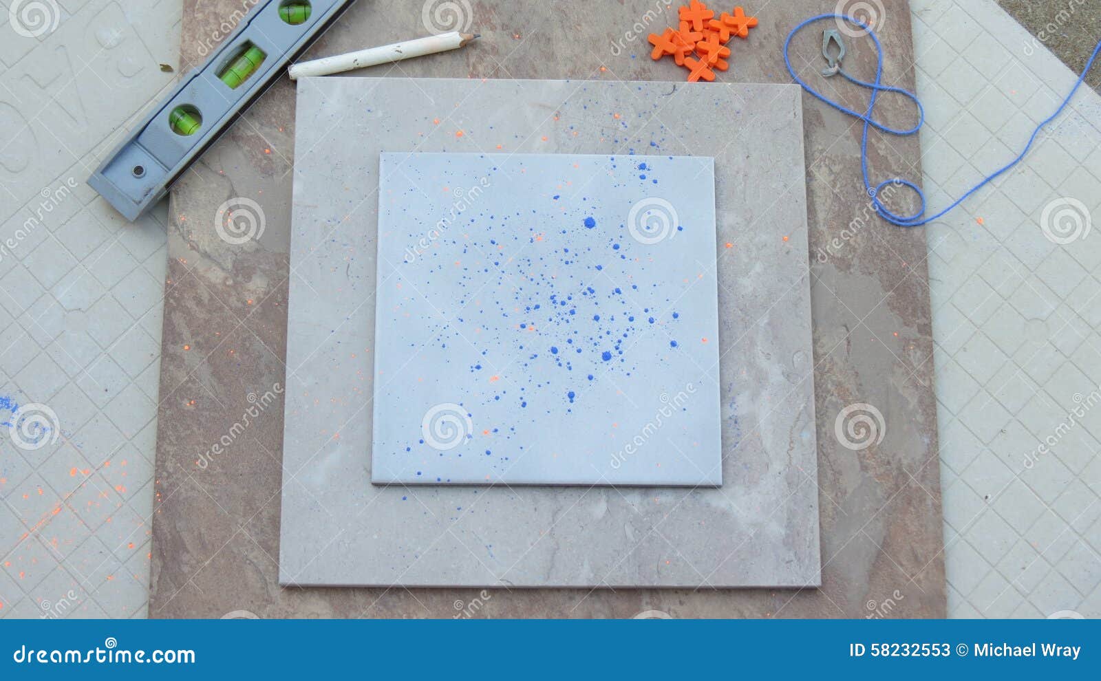 Three tier tile with chalk stock image. Image of tile - 58232553