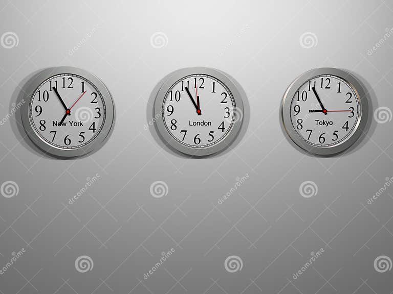 Three time zones stock photo. Image of three, wall, grey - 4403032