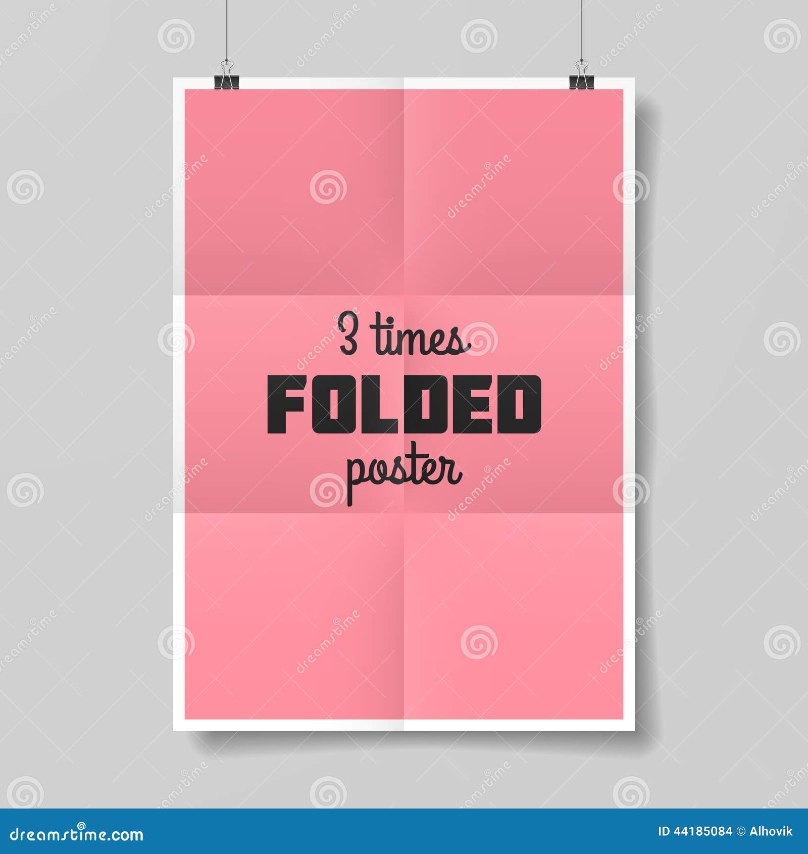 Three times folded poster stock vector. Illustration of mock - 44185084