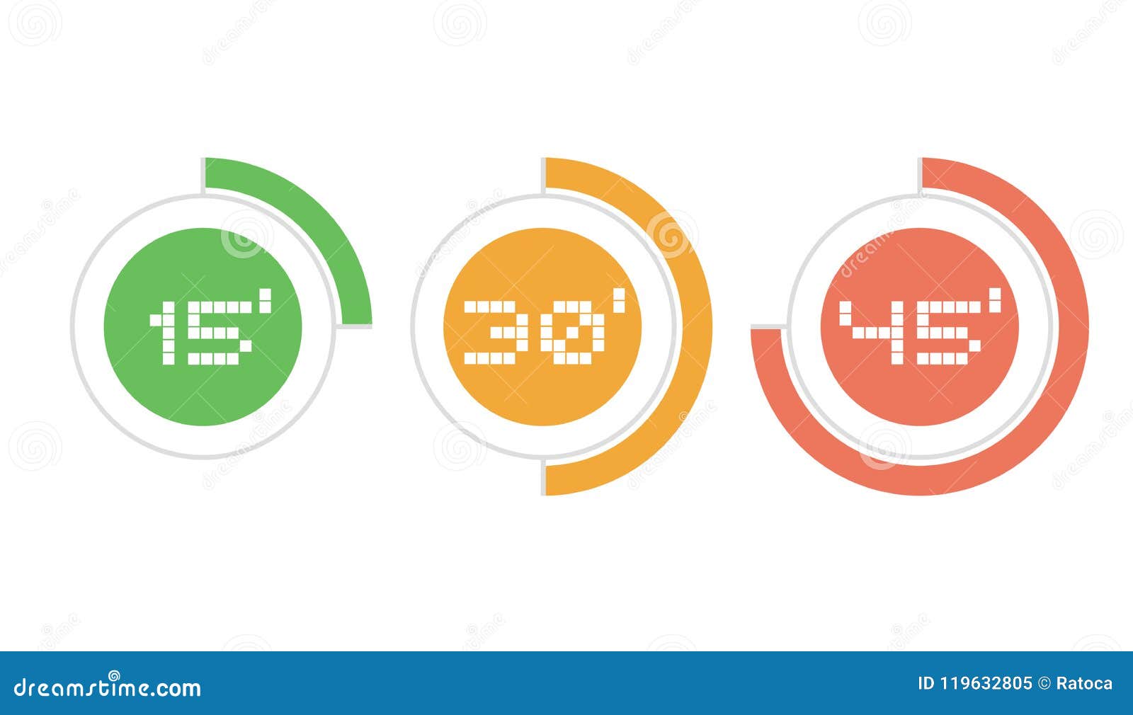 Three times icons stock vector. Illustration of circle - 119632805