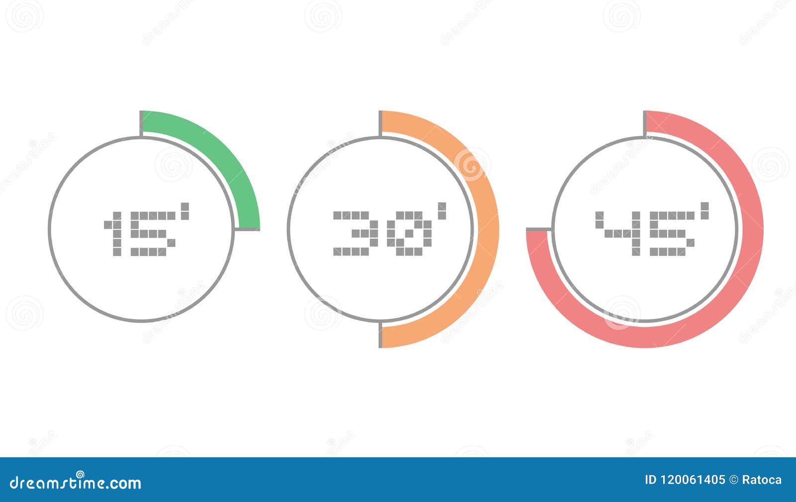 Three times icons stock vector. Illustration of hour - 120061405