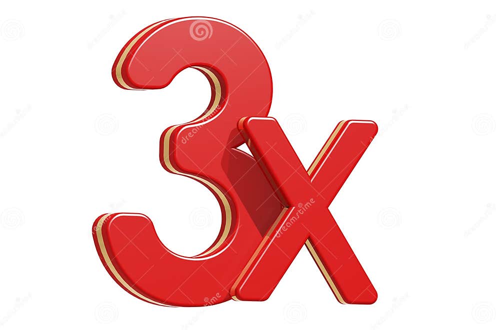 Three Times Word in Red Color Stock Illustration - Illustration of ...