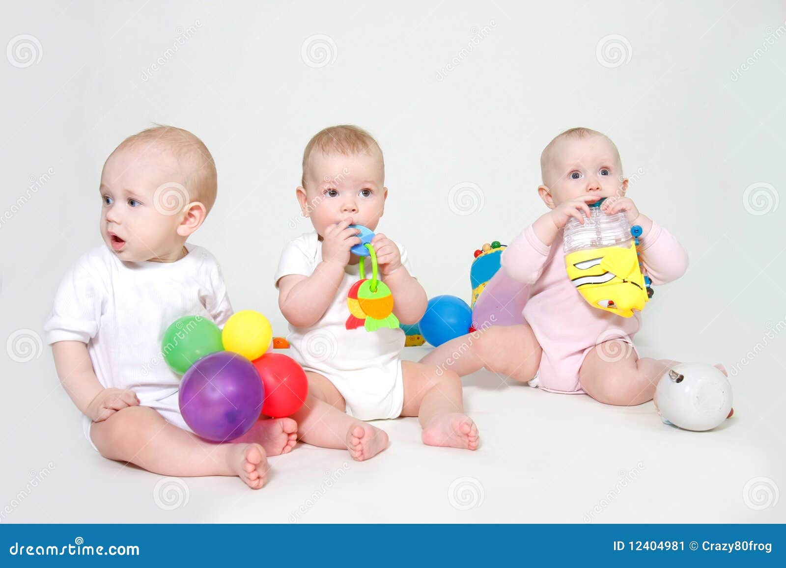Three Toddlers, Studio Shot Stock Image - Image of daughter, group ...