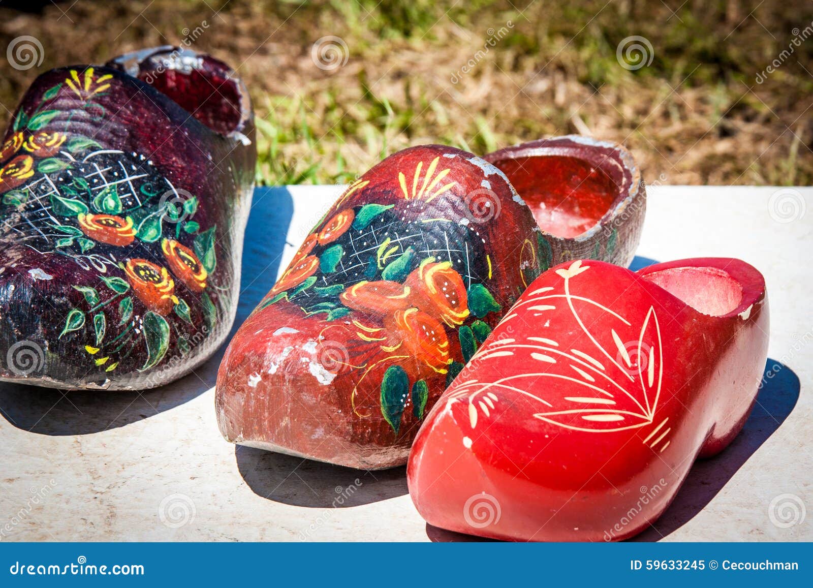 Three Tole-Painted Dutch Clogs Stock Image - Image of style, clogs ...