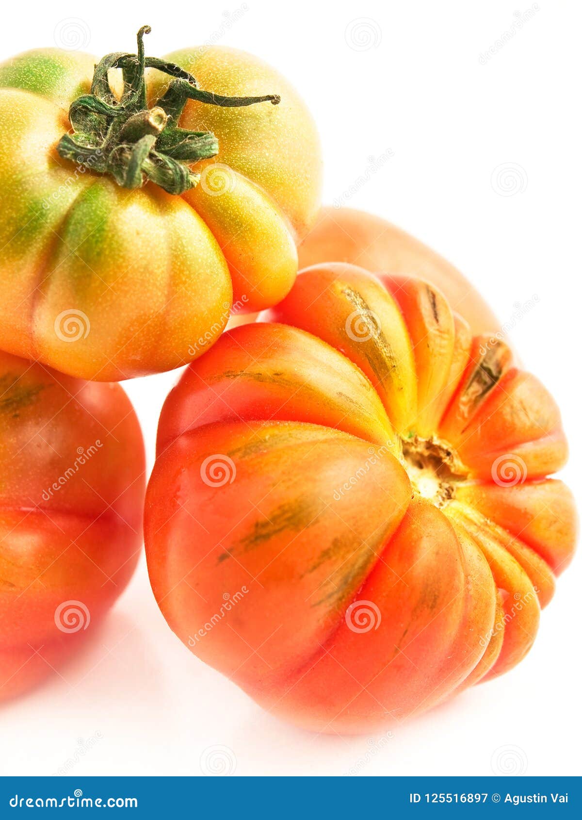 Three Tomatoes in a Cut Out View Stock Image - Image of tomato ...