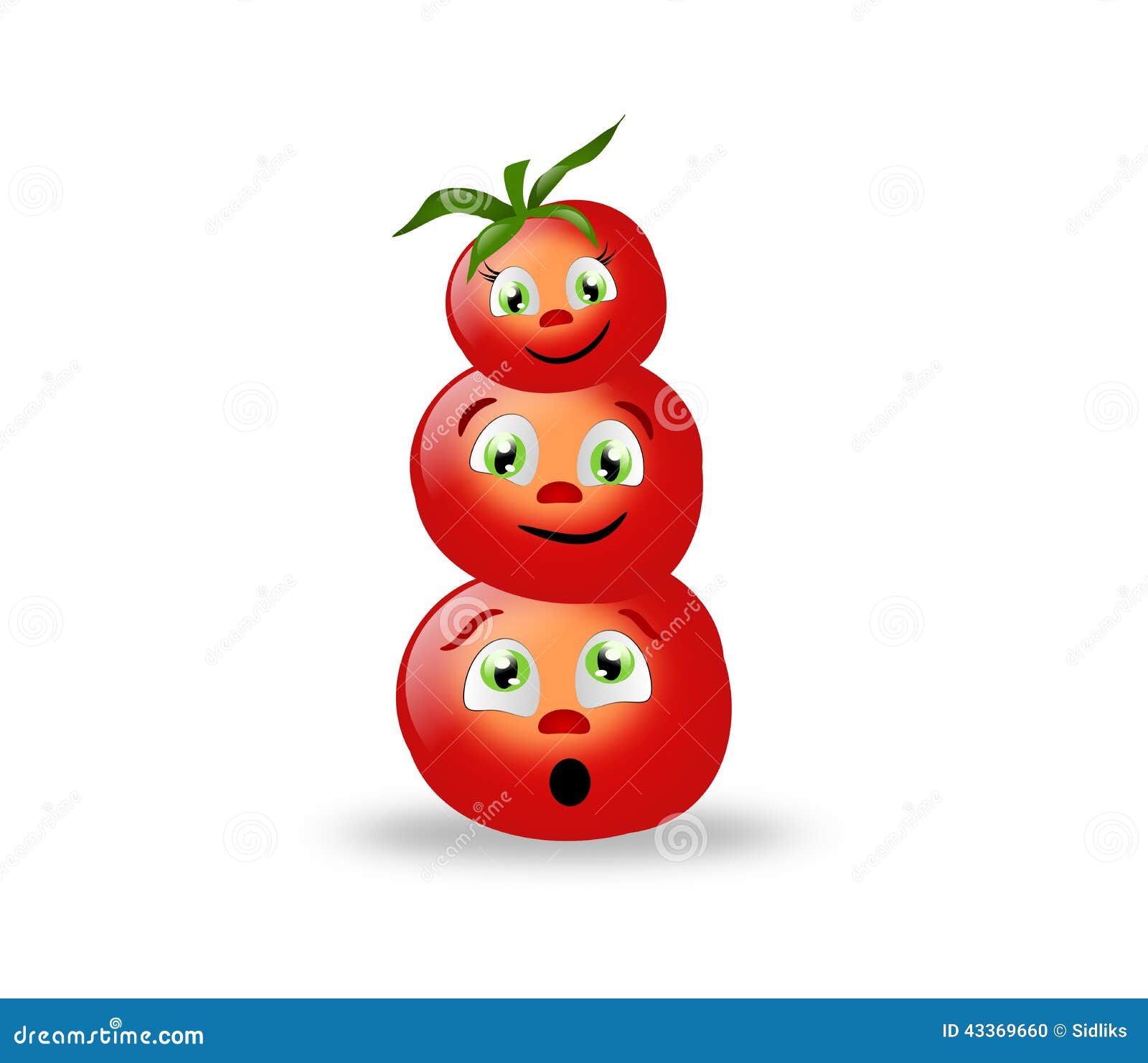 Three Tomatoes Vector Illustration | CartoonDealer.com #3240982