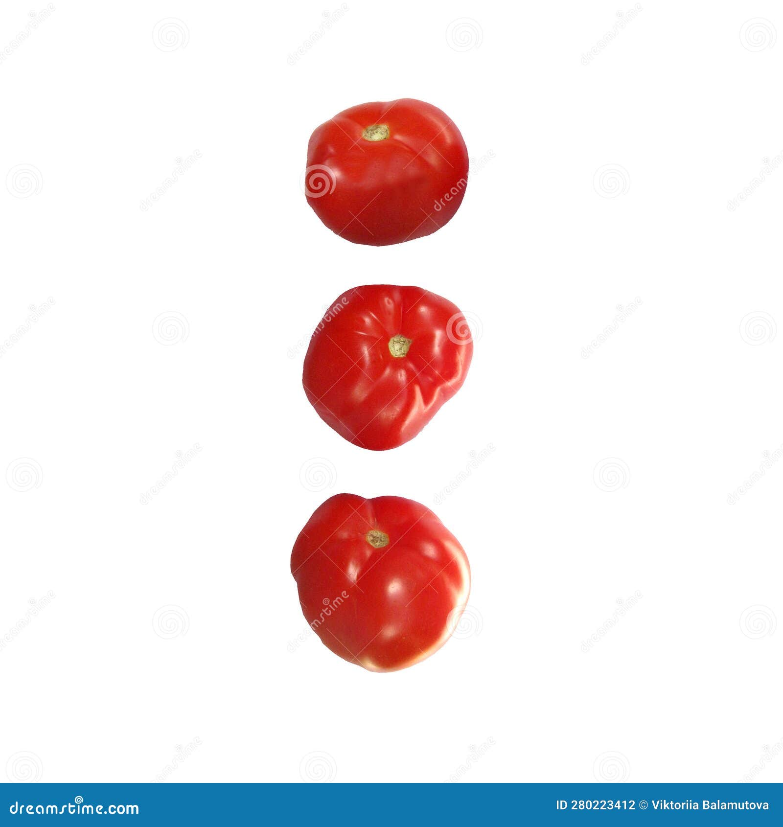 Three Tomatoes Isolated. Whole Tomato White Background. Falling ...