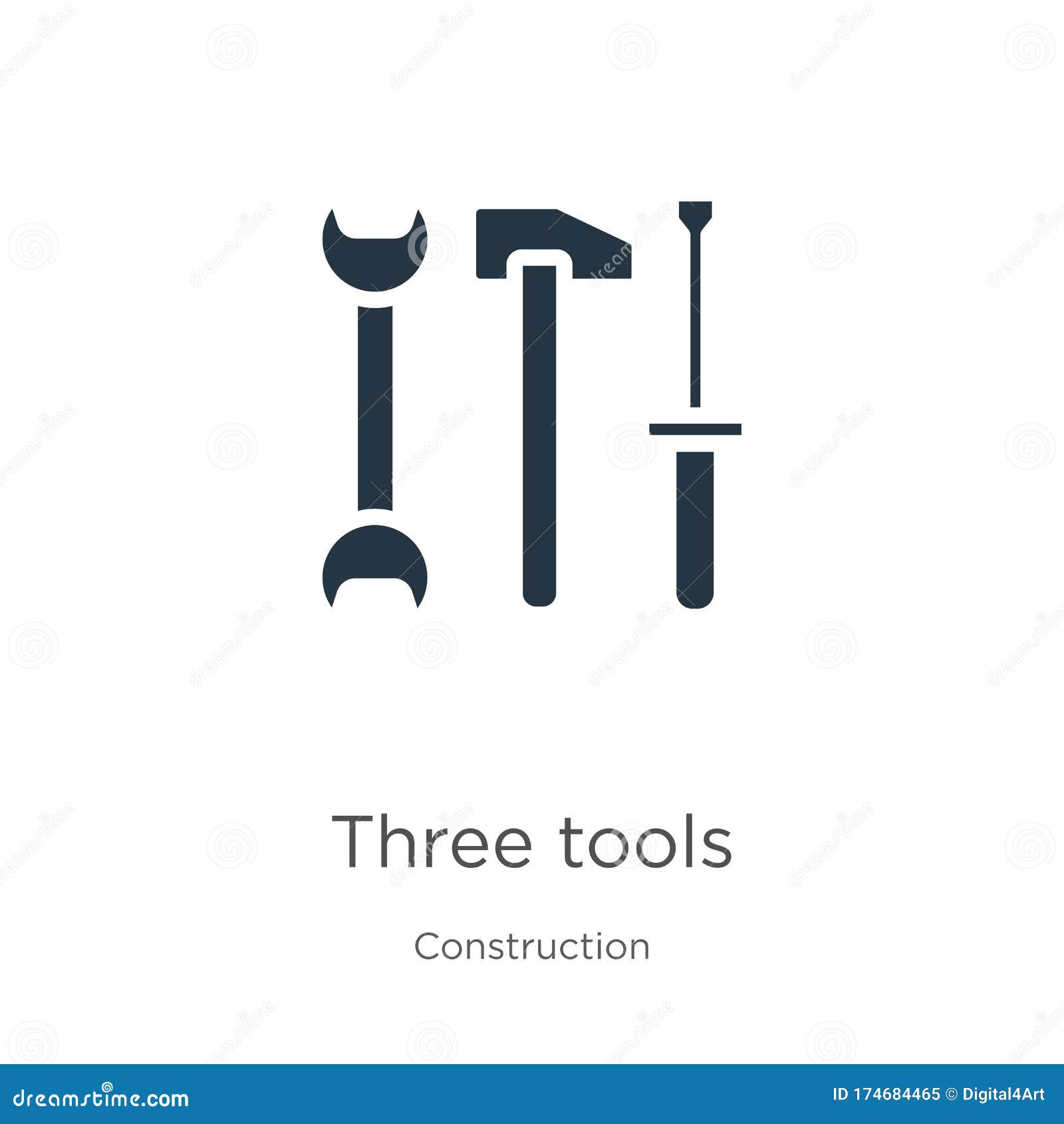 Three Tools Icon Vector. Trendy Flat Three Tools Icon from Construction ...