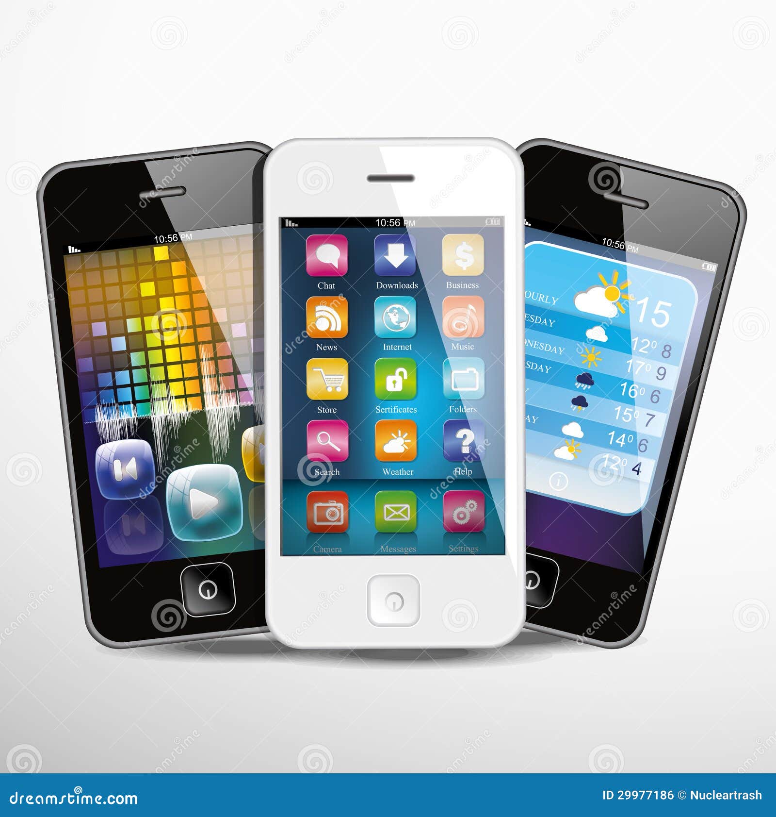 Touchscreen smartphones stock vector. Illustration of concept - 29977186