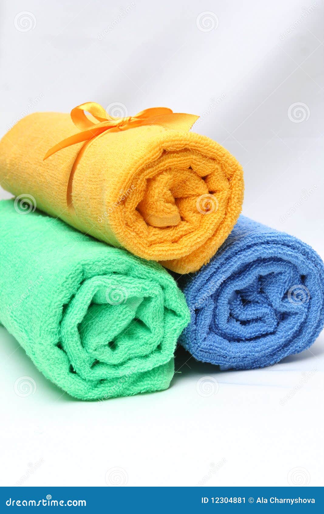 Three Towels Curtailed into Tubules Stock Image - Image of resting ...