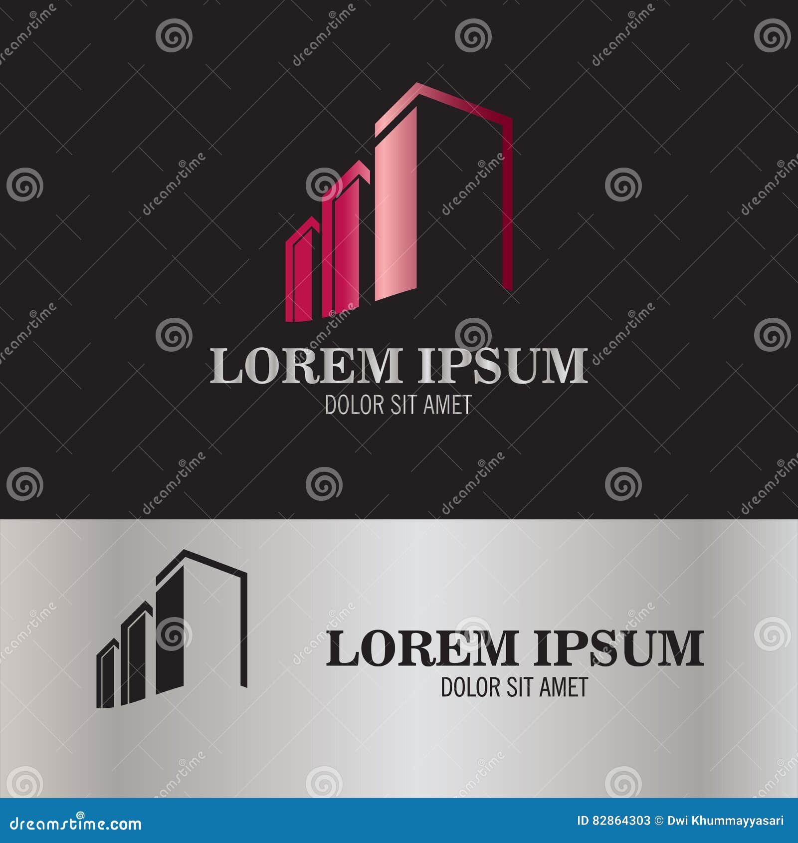 Three tower abstract logo stock vector. Illustration of quadrangle ...