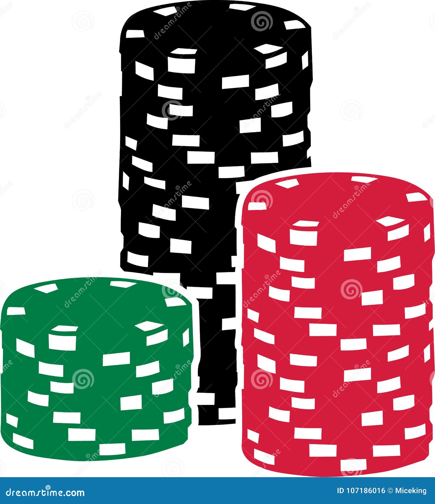Three Towers of Poker Chips Winning Stock Vector - Illustration of ...