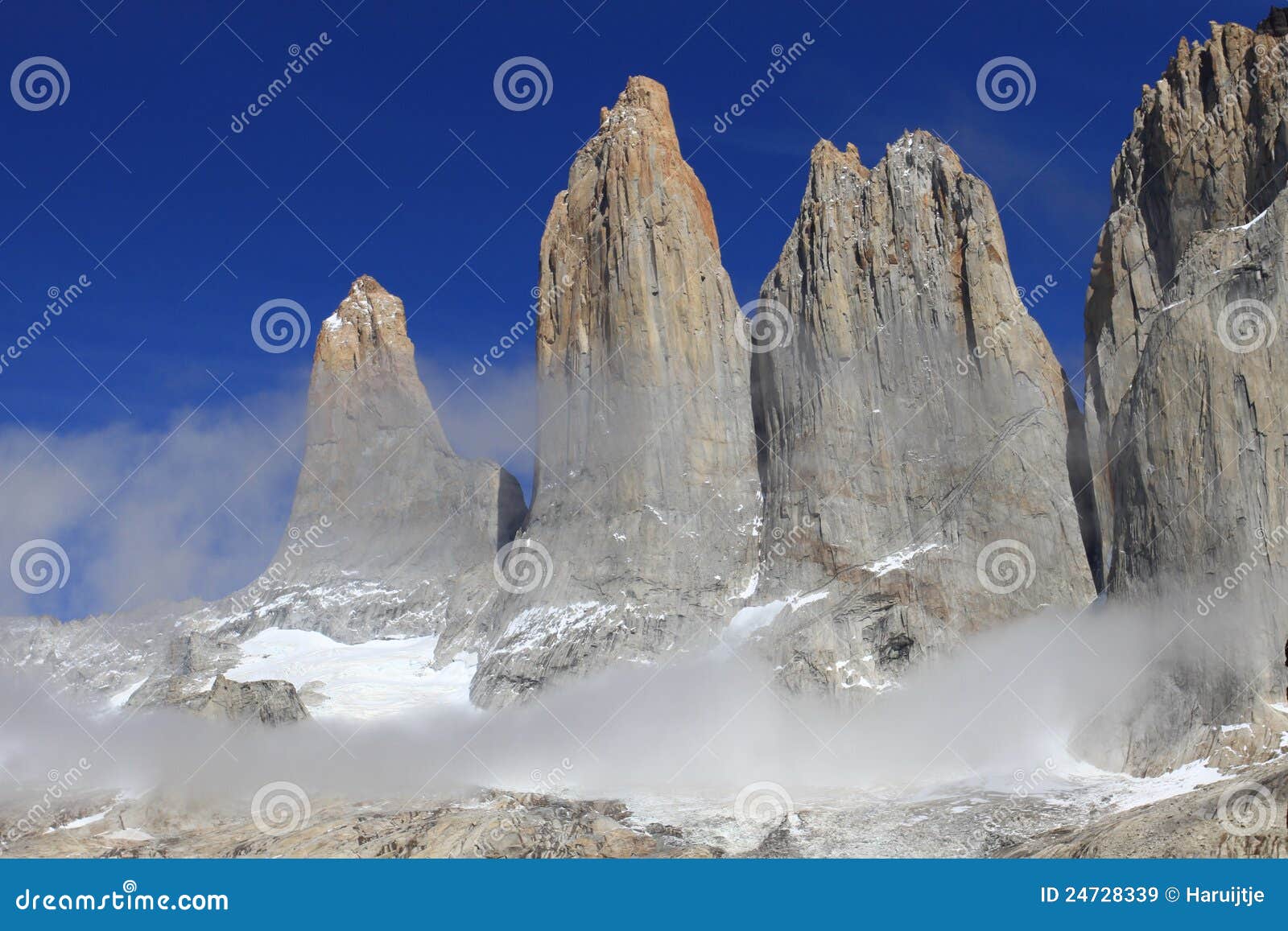 The Three Towers of Torres Del Paine Stock Image - Image of rocks ...