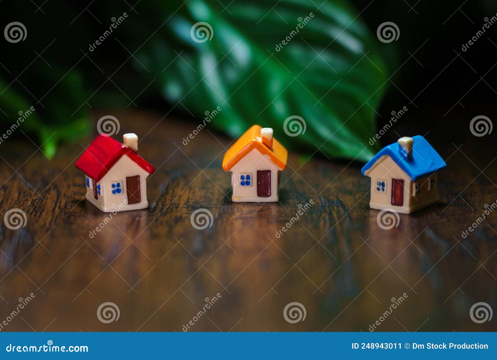 Three Toy Houses on the Table. Stock Image - Image of construction ...