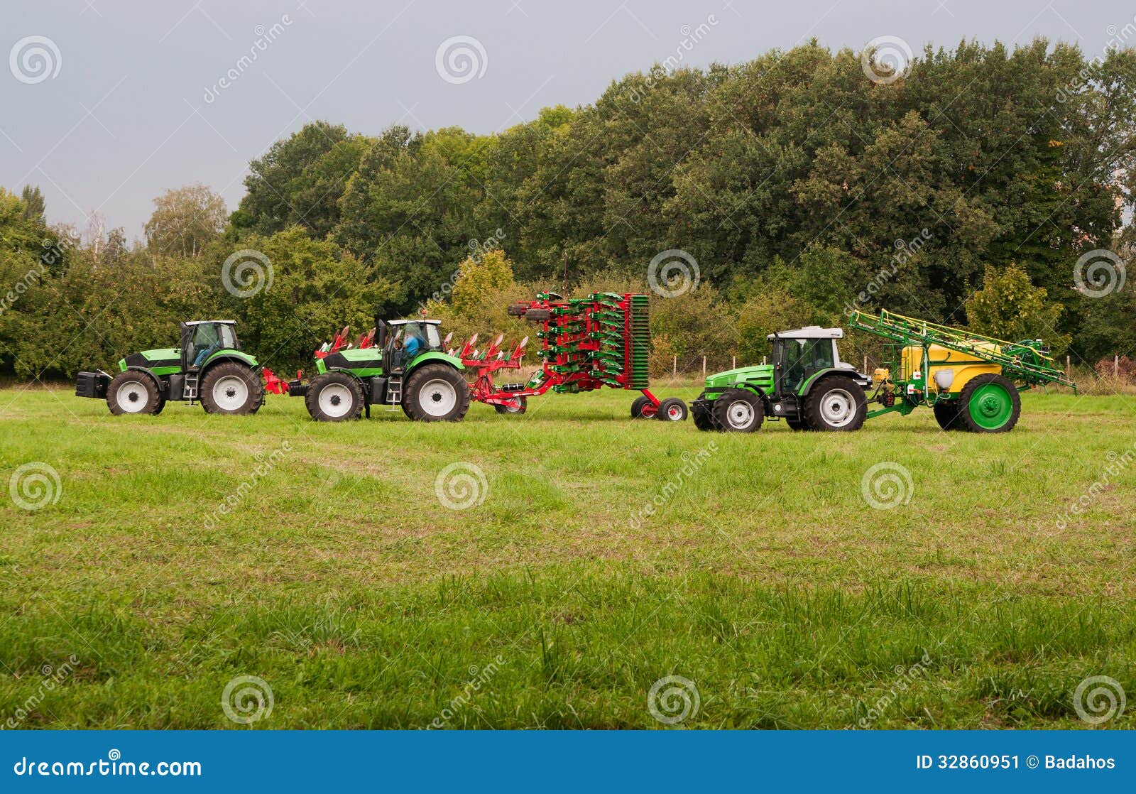 Three tractors stock image. Image of crop, region, country - 32860951