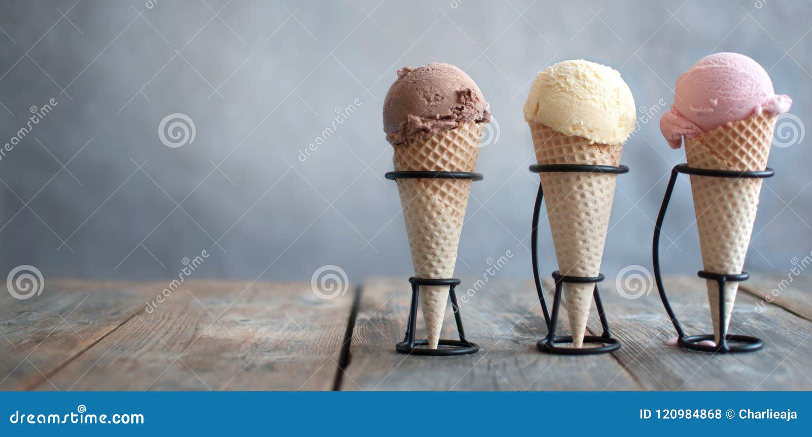 Ice cream cones stock photo. Image of space, cones, waffle - 120984868
