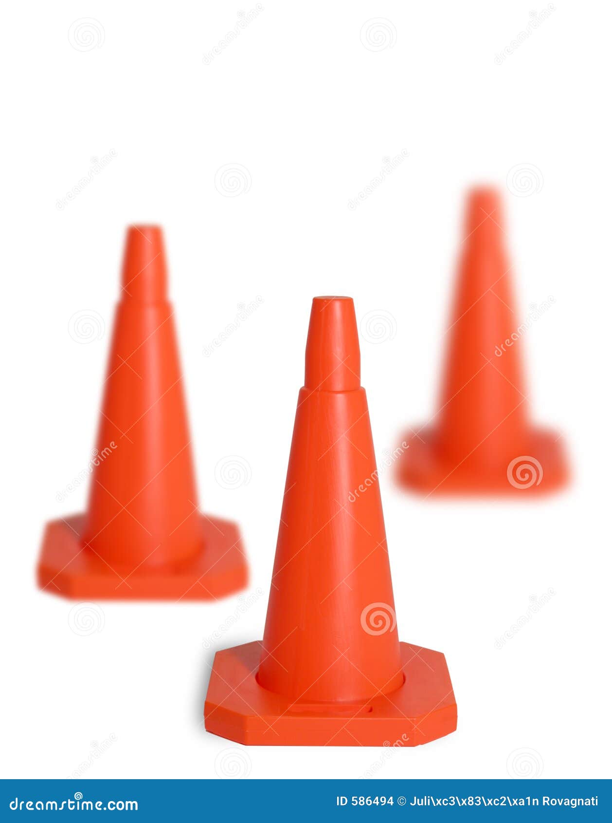 Three traffic cones stock photo. Image of safe, highway - 586494