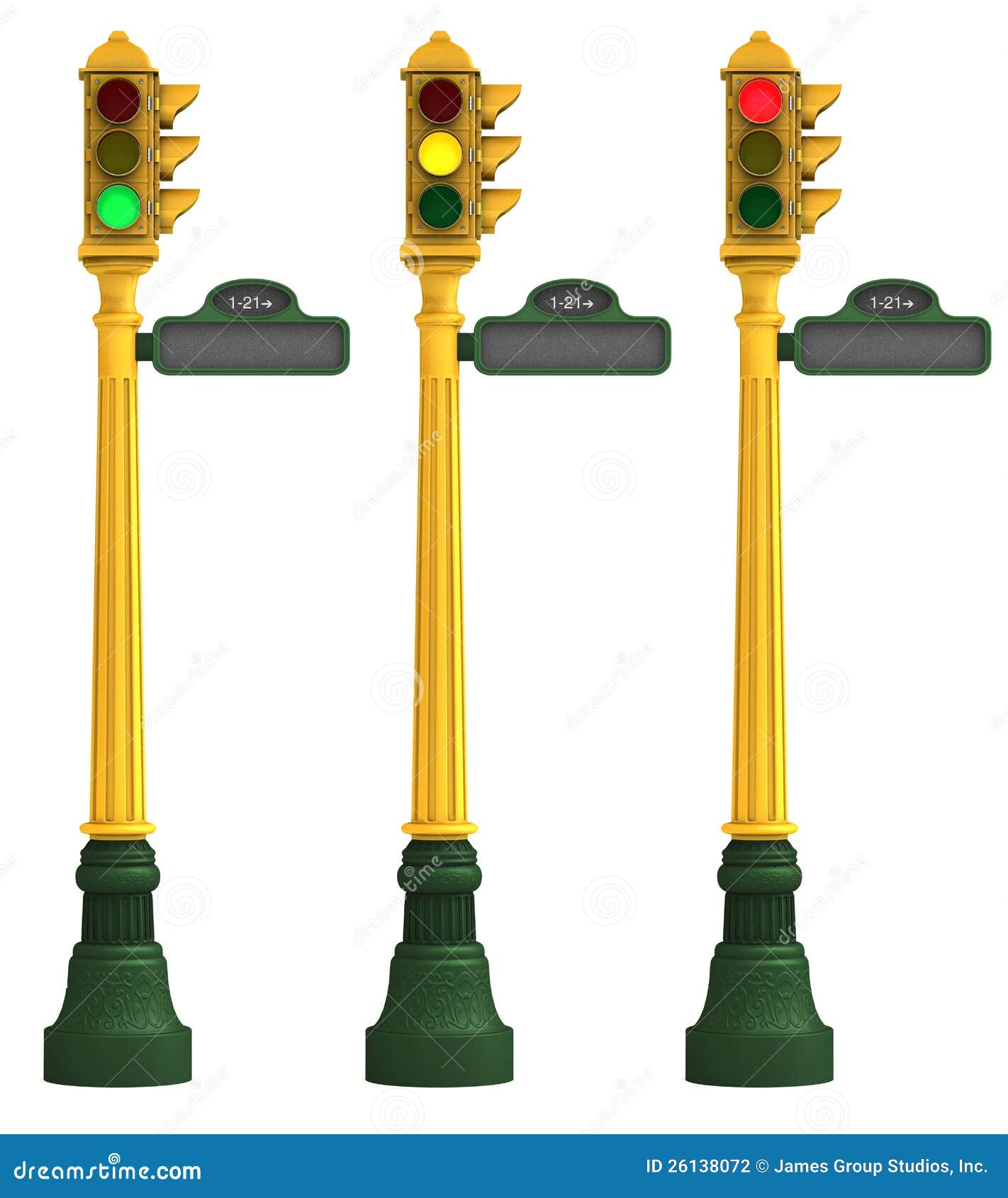 Three Traffic Lights stock photo. Image of path, retro - 26138072