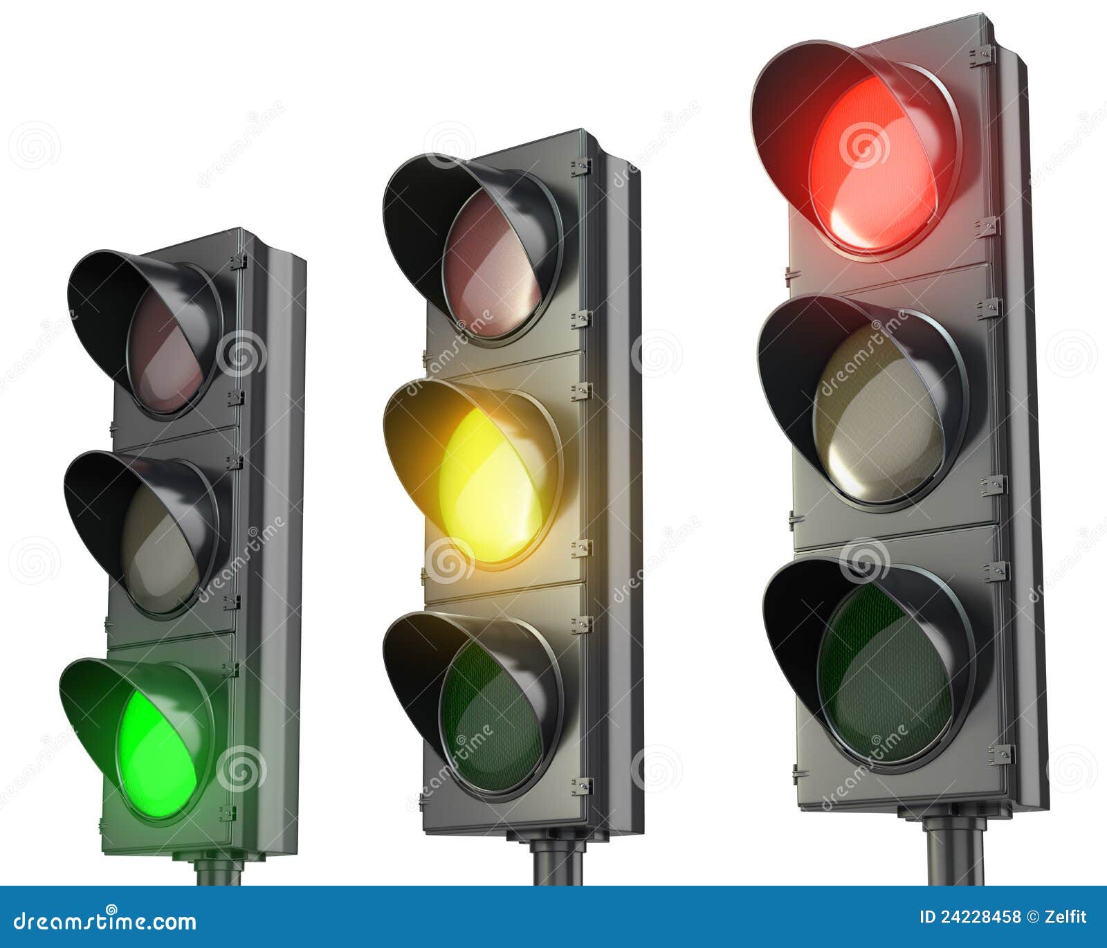 Three Traffic Lights Stock Image | CartoonDealer.com #55509397