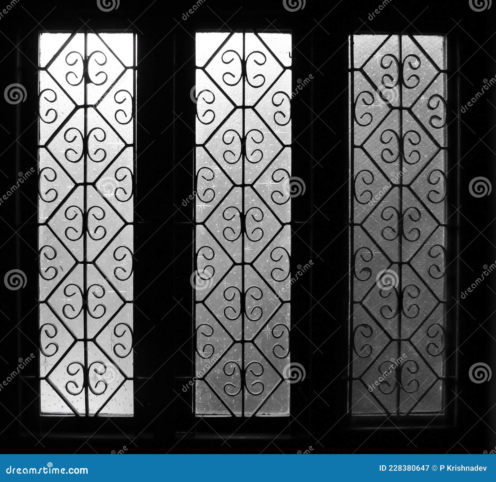 Three Translucent Glasses of Identical Windows Stock Image - Image of ...