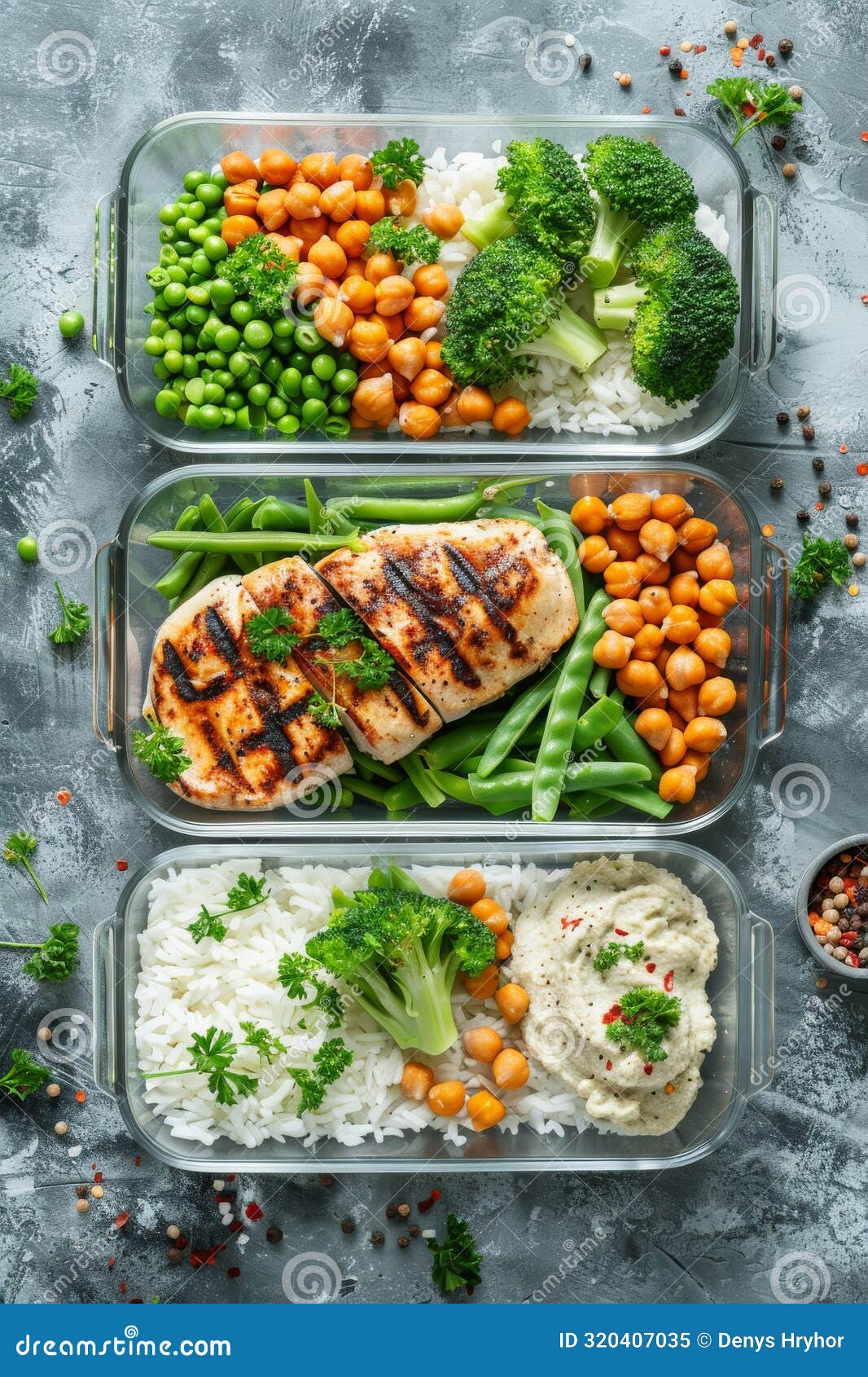 Three Transparent Plastic Containers Hold Various Types of Food, Neatly ...