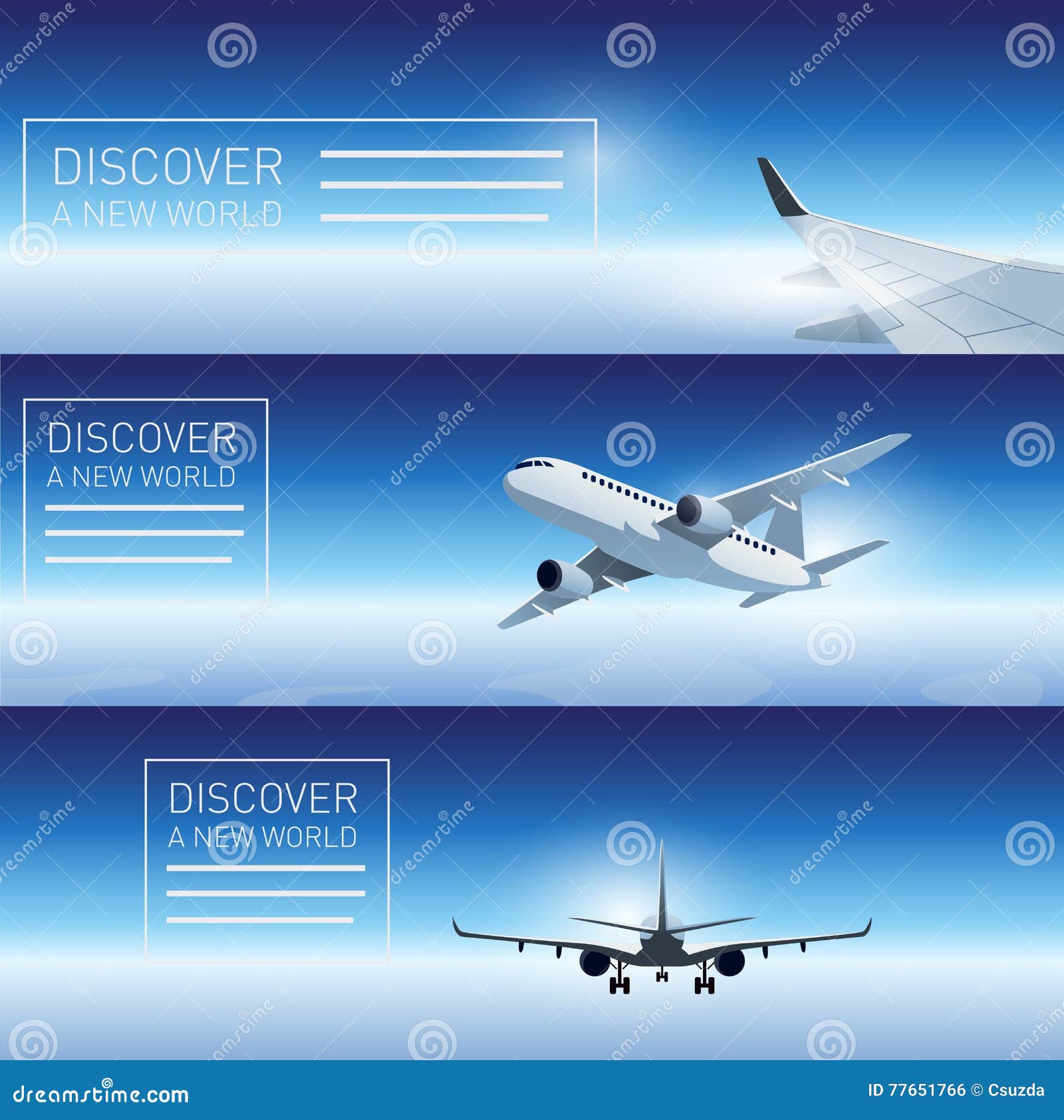 Three Transportation Banner Templates Stock Vector - Illustration of ...