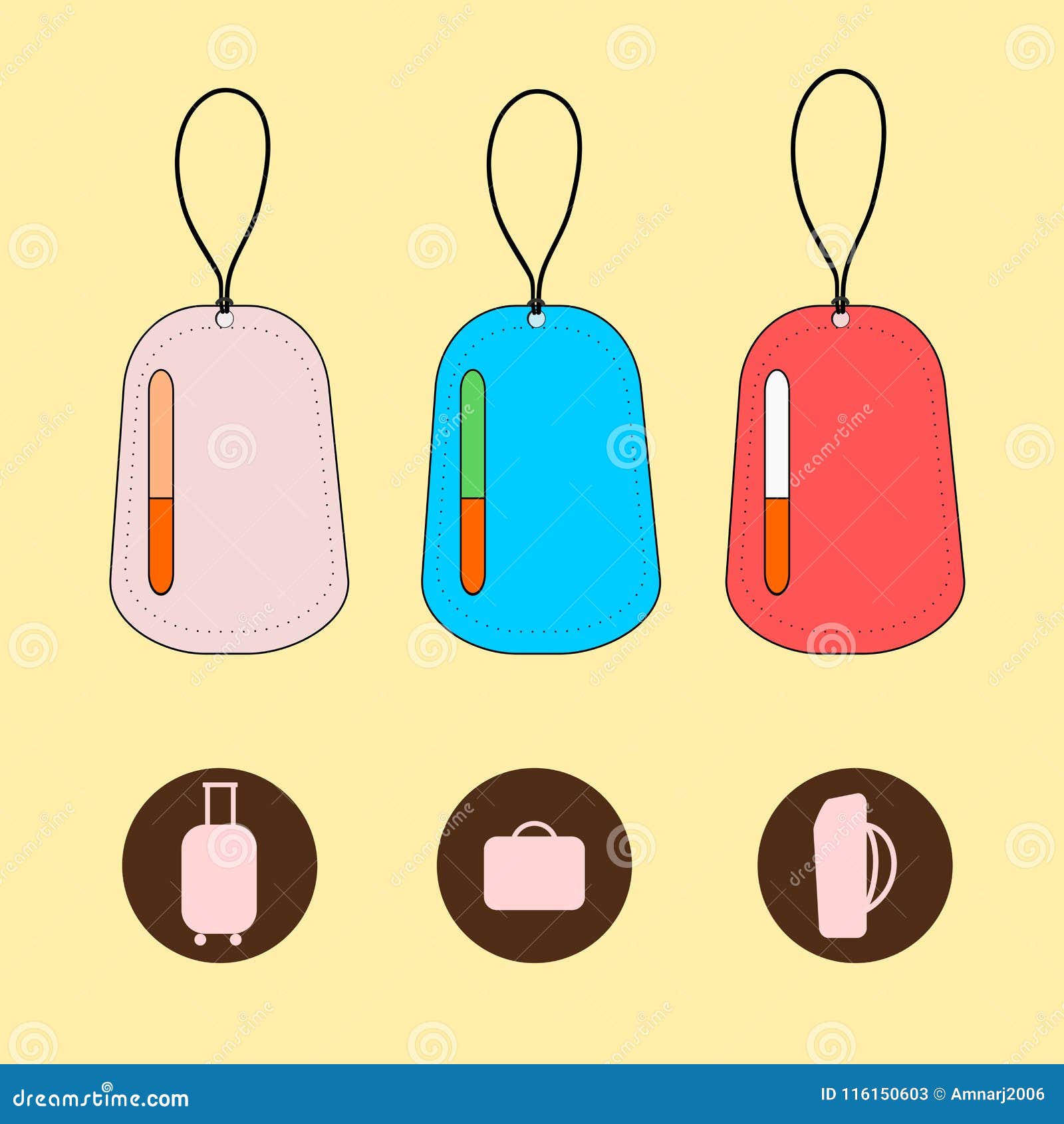 Three Travel Tag Logos Design ,illustration Stock Vector - Illustration ...