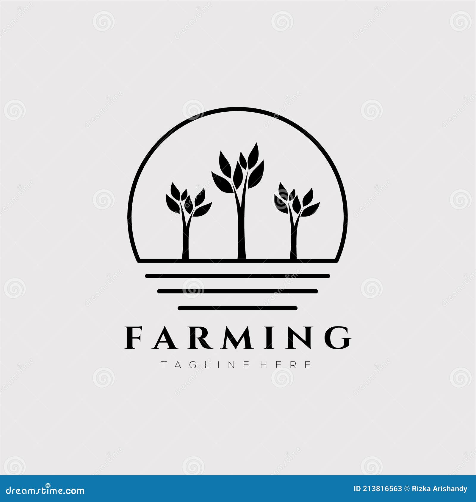 Three Tree Farming Logo Vector Illustration Design Stock Vector ...