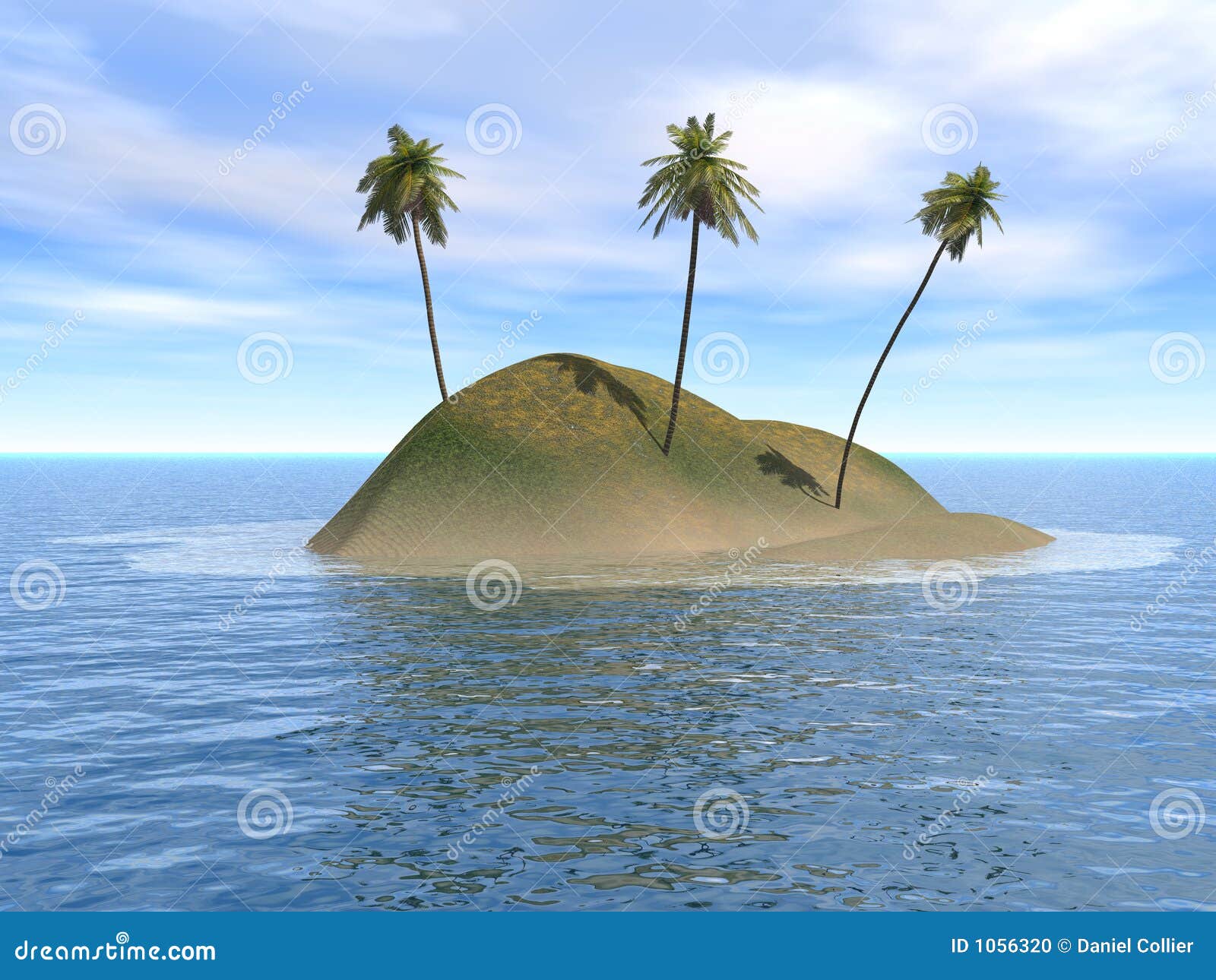 Three Tree Island stock illustration. Illustration of island - 1056320
