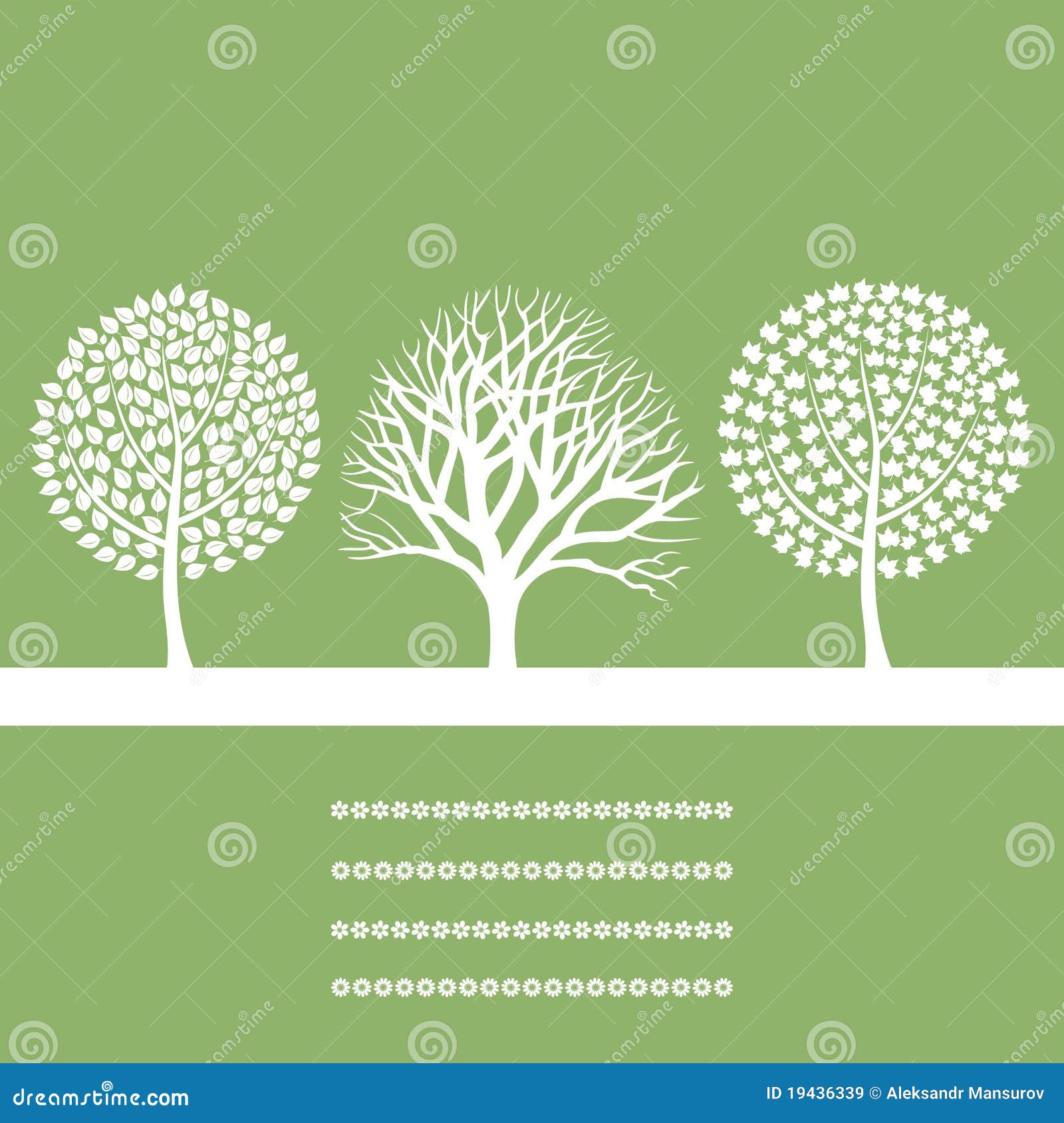 Three trees stock vector. Illustration of scenery, birch - 19436339