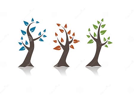 Three Trees stock vector. Illustration of outside, leaves - 7932180