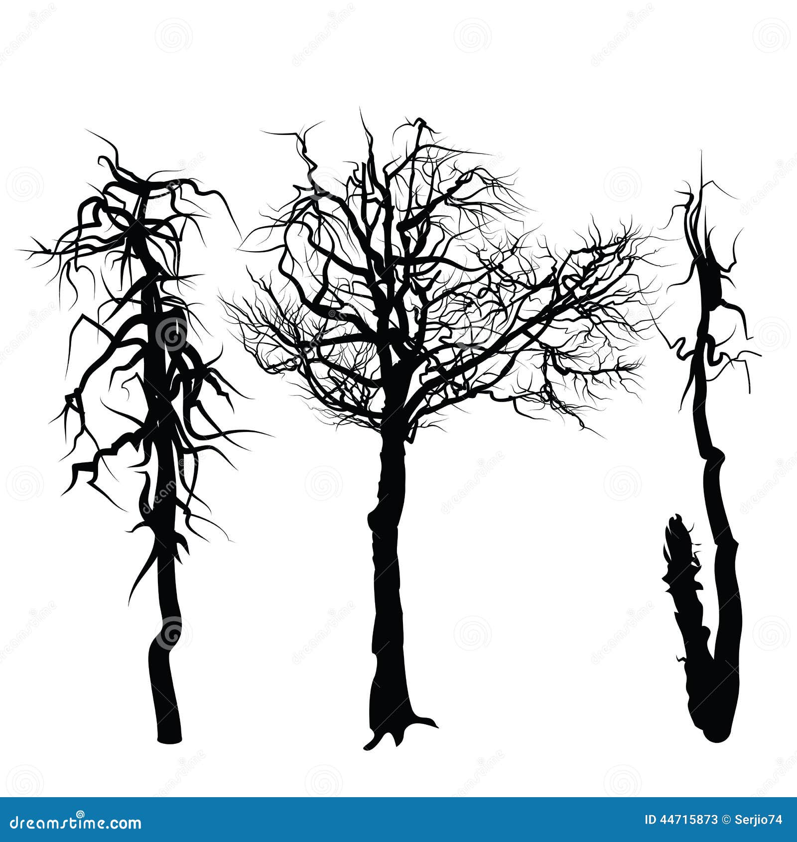 Three trees. stock vector. Illustration of element, abstract - 44715873